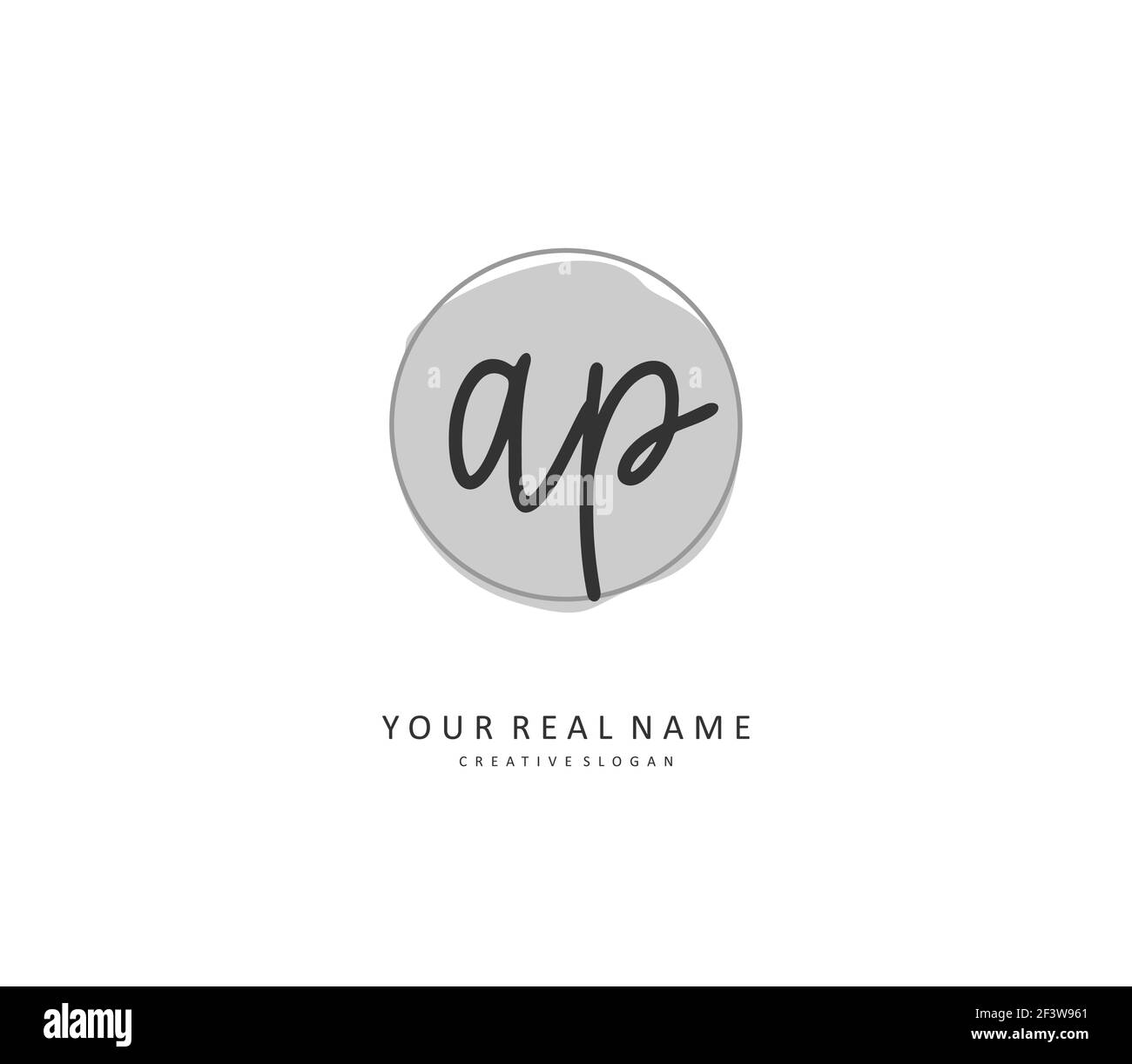 AP Initial letter handwriting and signature logo. A concept handwriting ...