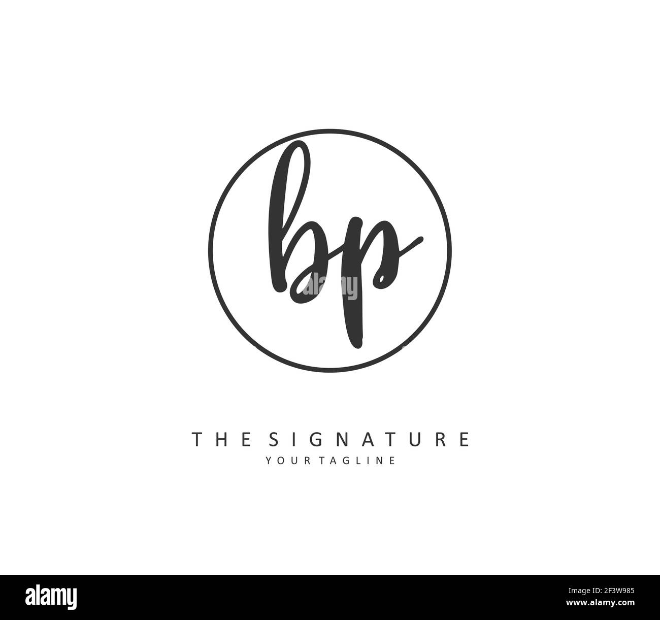 BP Initial letter handwriting and signature logo. A concept handwriting ...