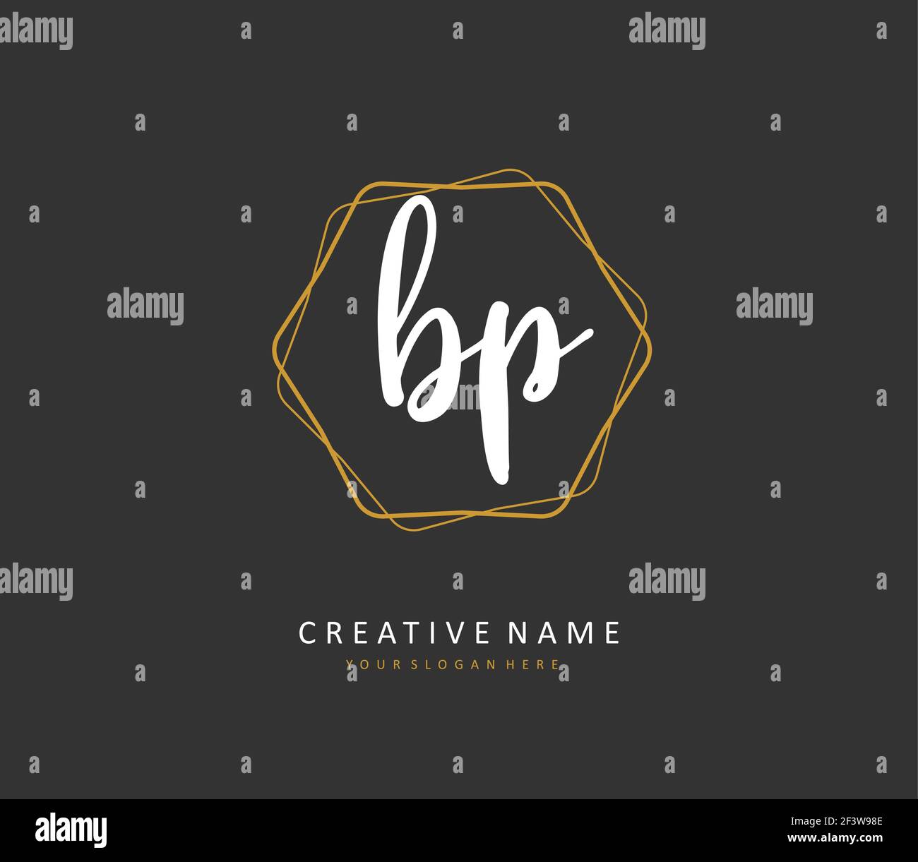 BP Initial letter handwriting and signature logo. A concept handwriting ...