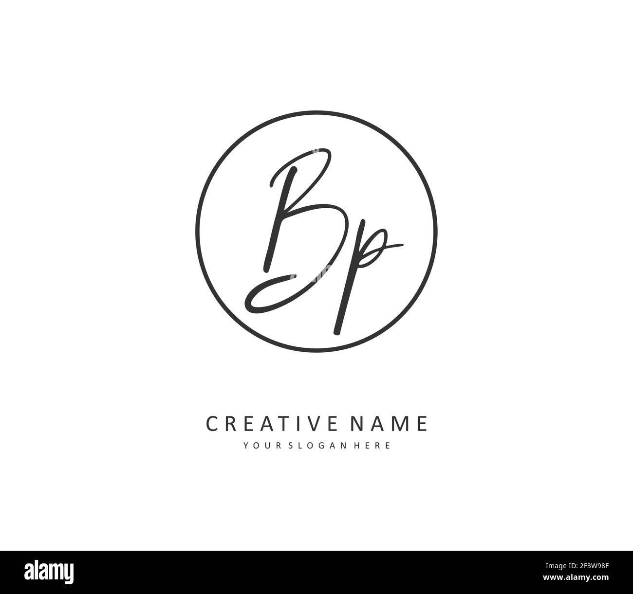 BP Initial letter handwriting and signature logo. A concept handwriting ...