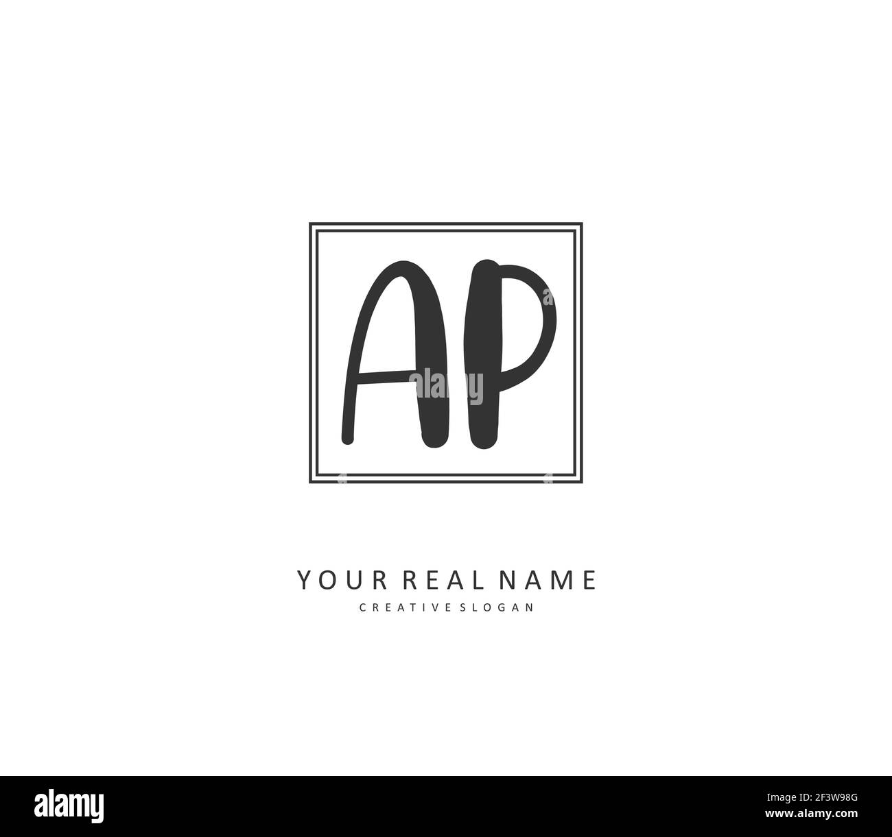 AP Initial letter handwriting and signature logo. A concept handwriting ...