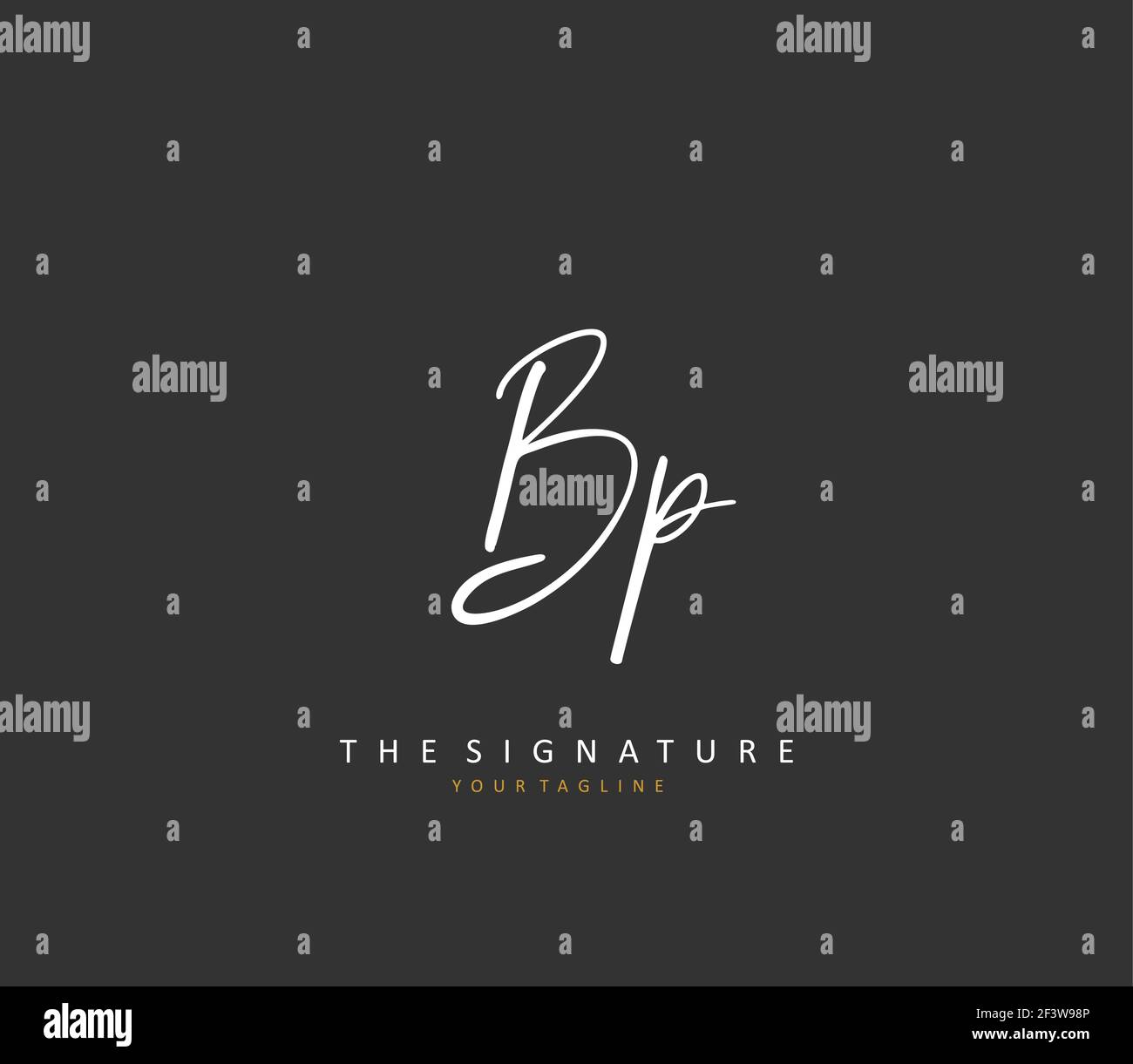 BP Initial letter handwriting and signature logo. A concept handwriting ...