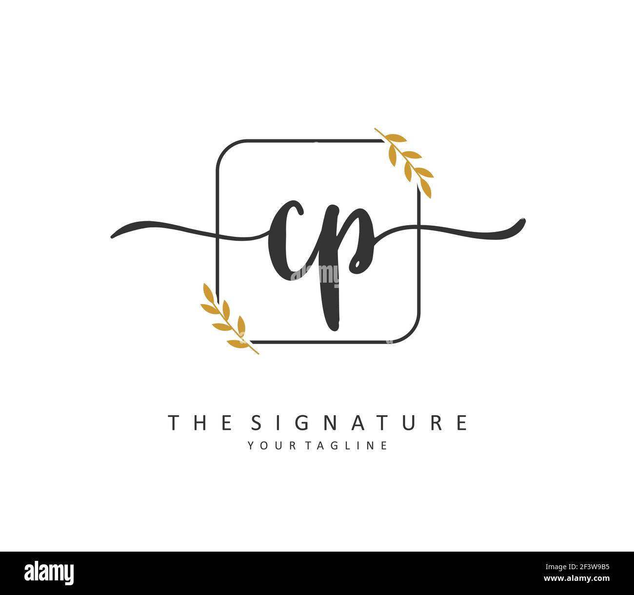 CP Initial letter handwriting and signature logo. A concept handwriting ...