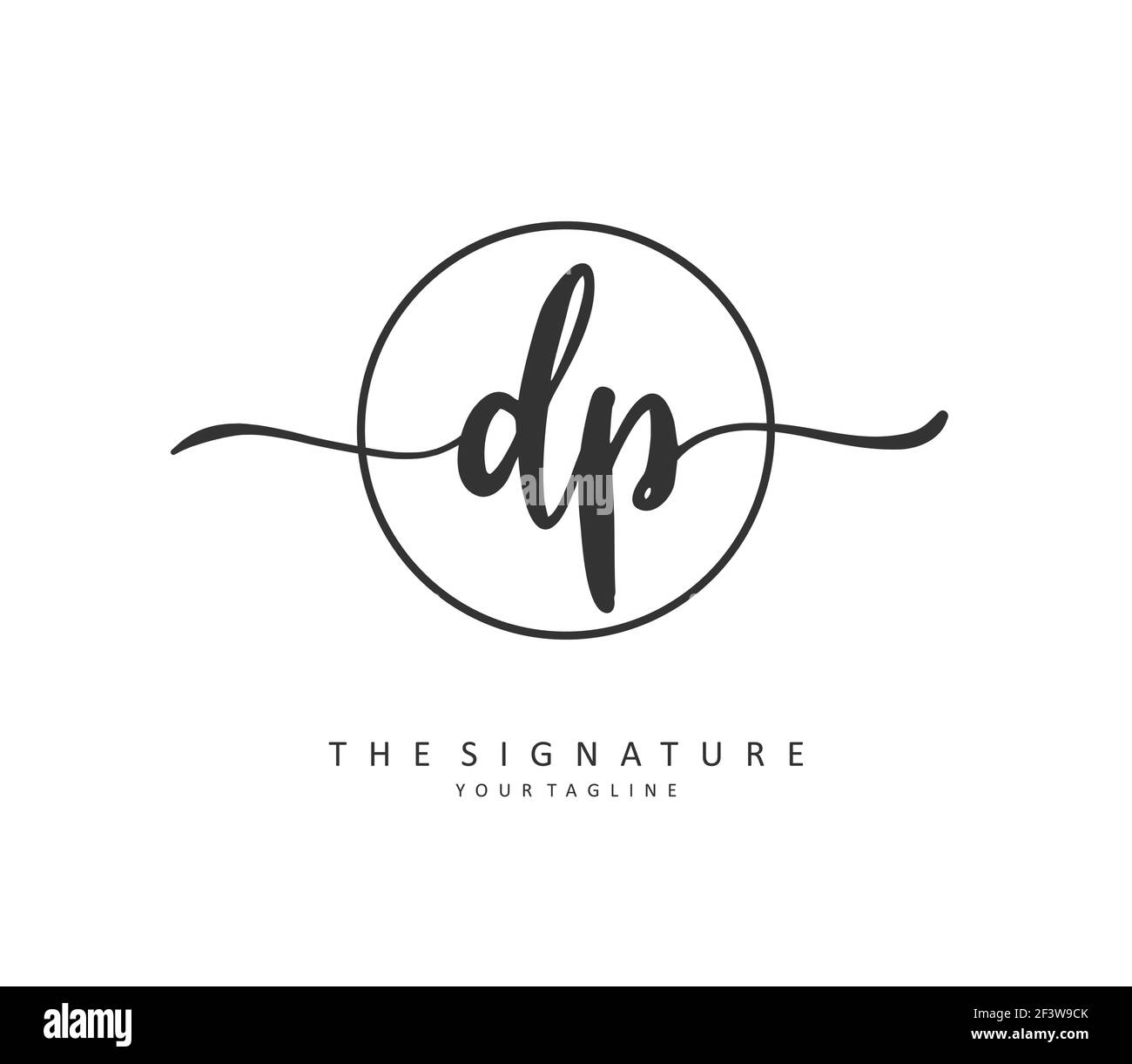 DP Initial letter handwriting and signature logo. A concept handwriting ...