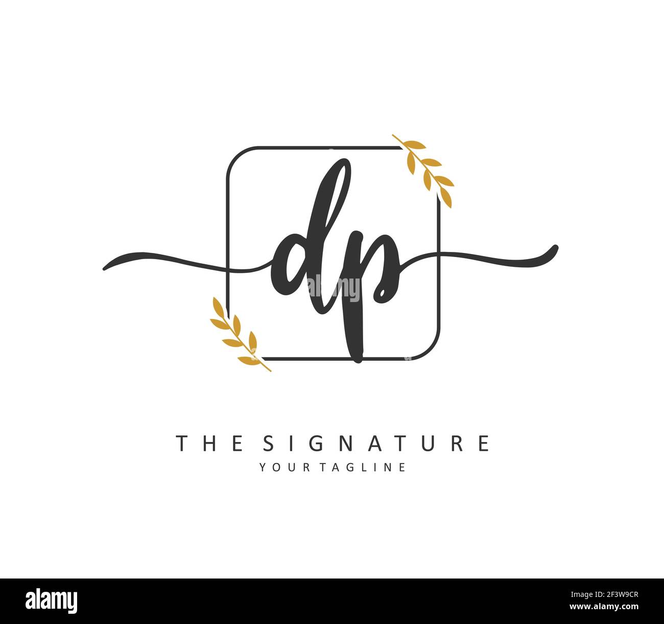 DP Initial letter handwriting and signature logo. A concept handwriting ...