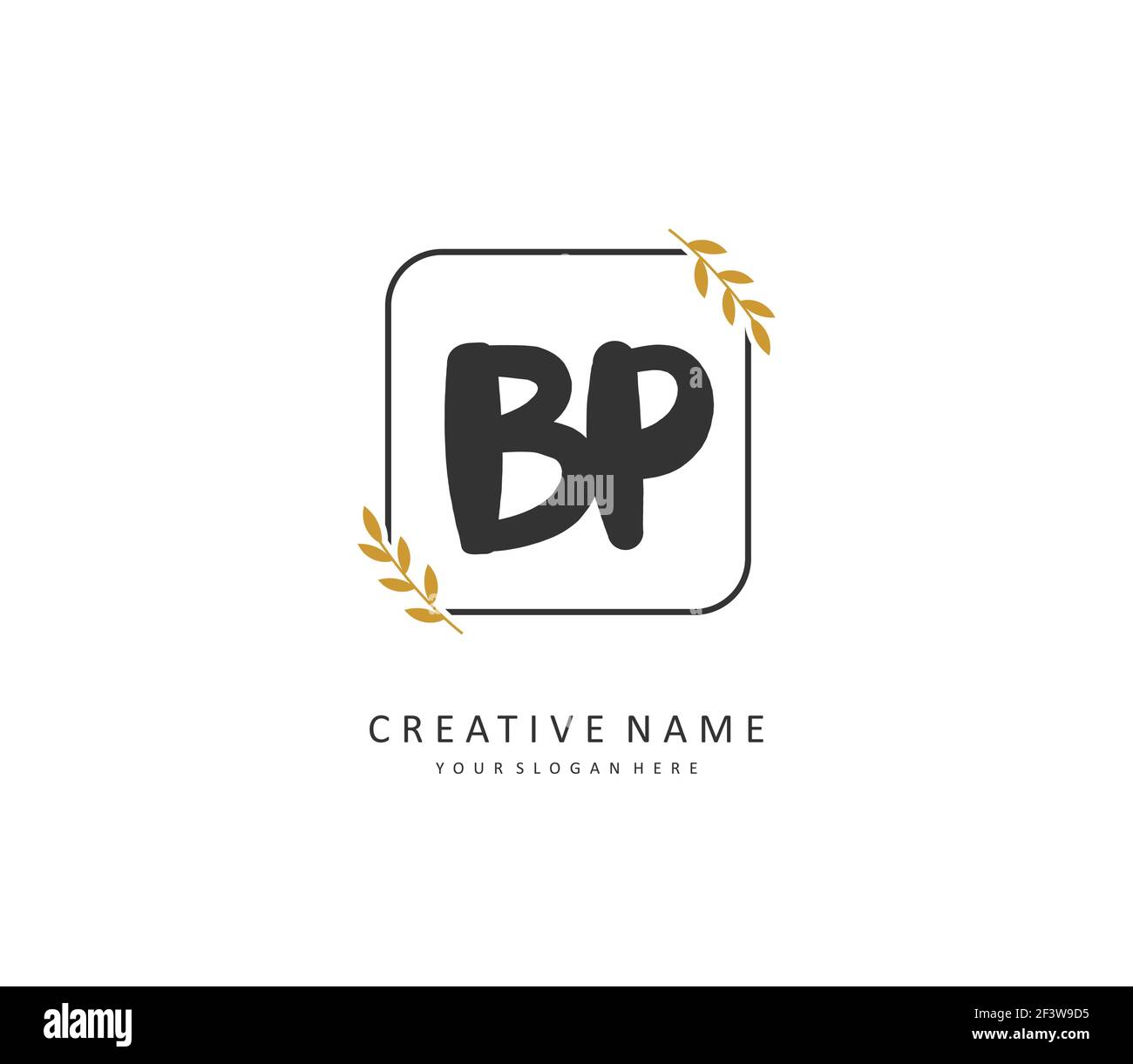 BP Initial letter handwriting and signature logo. A concept handwriting ...