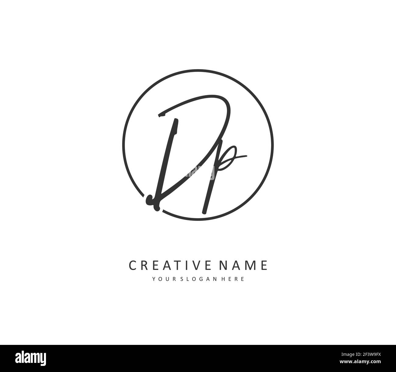 DP Initial letter handwriting and signature logo. A concept handwriting ...