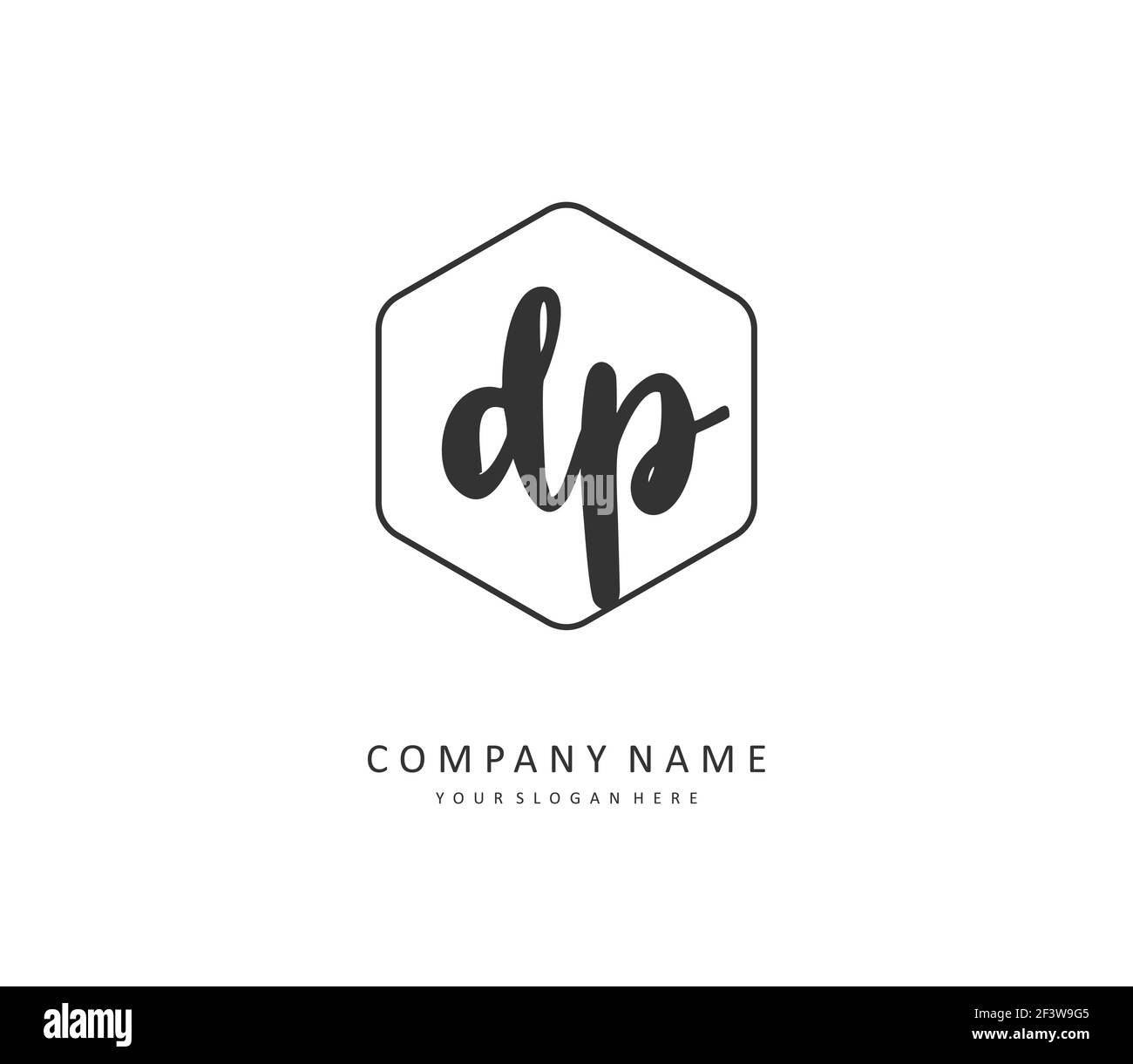 DP Initial letter handwriting and signature logo. A concept handwriting ...