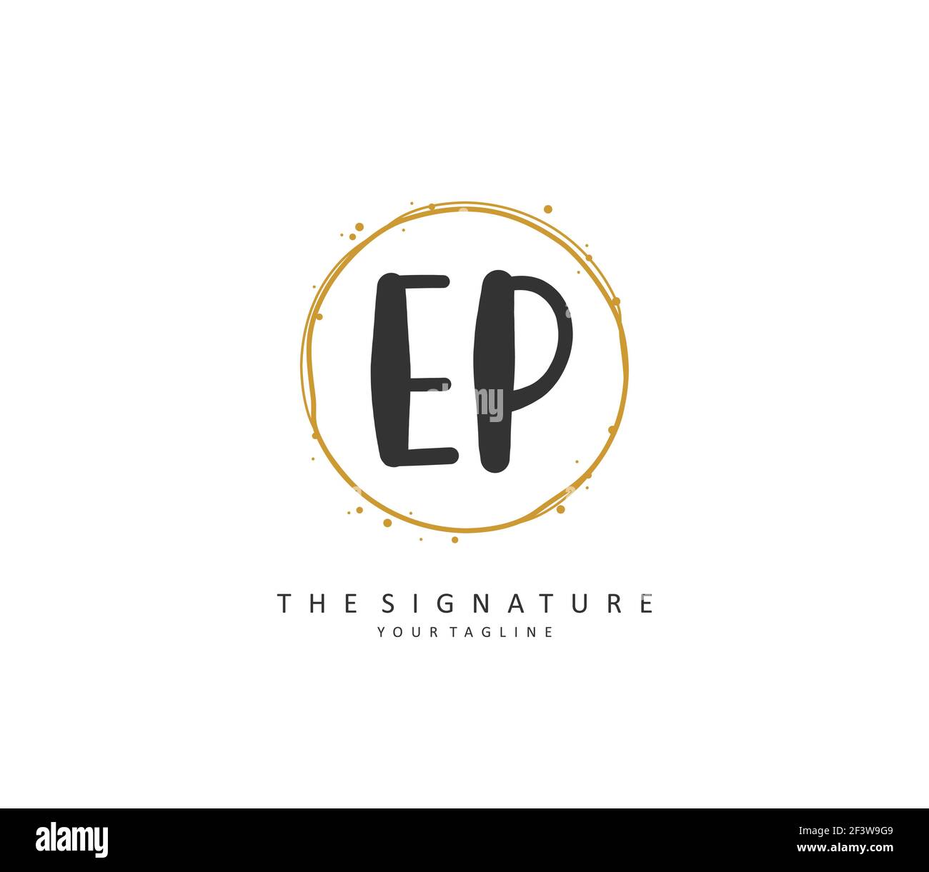 EP Initial letter handwriting and signature logo. A concept handwriting ...
