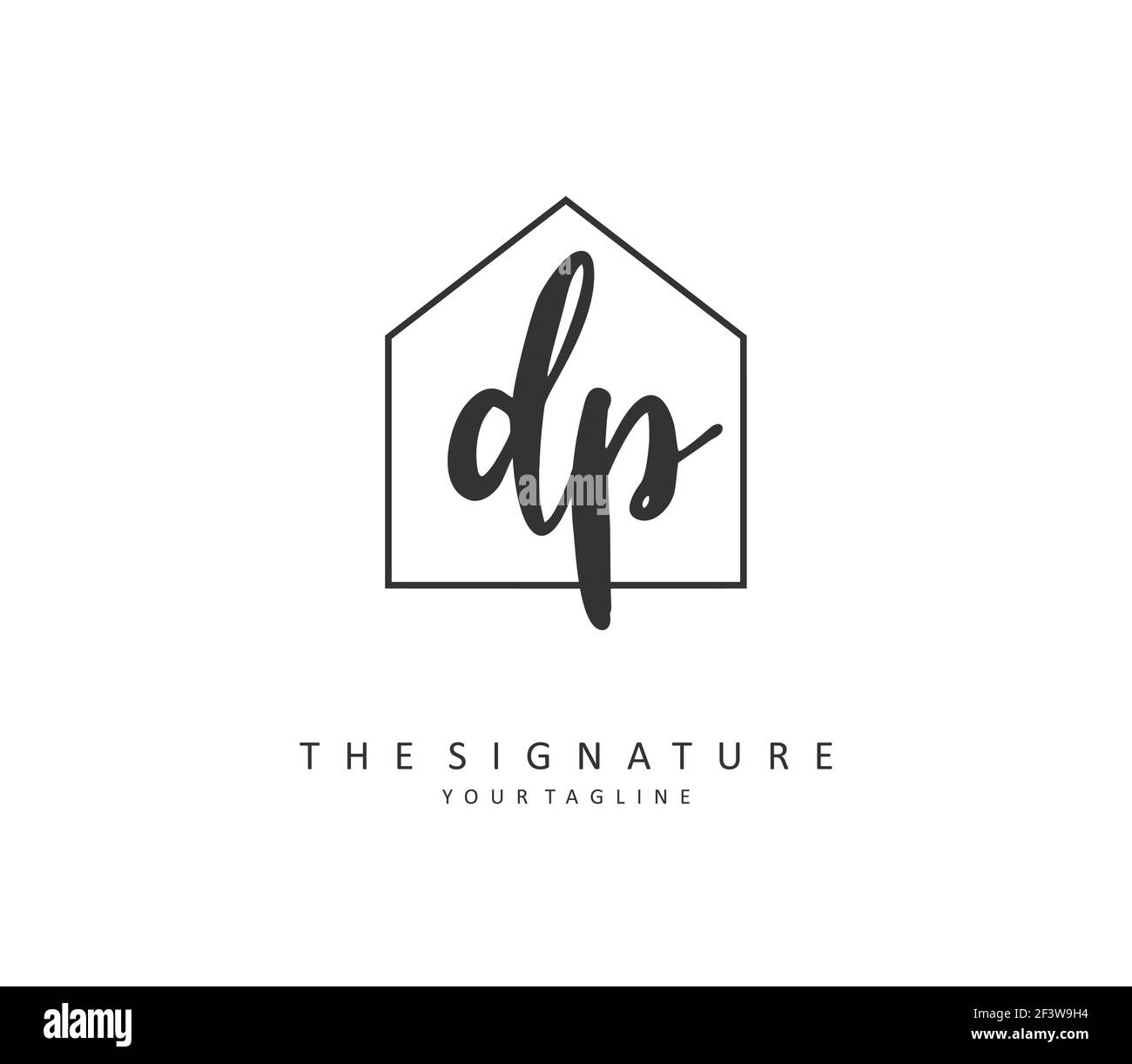 DP Initial letter handwriting and signature logo. A concept handwriting ...