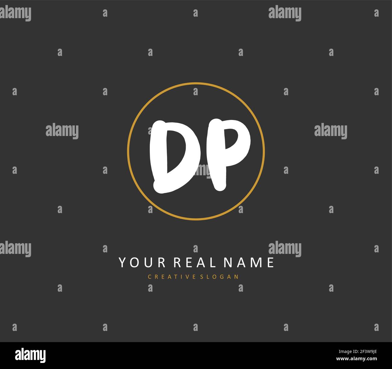 DP Initial letter handwriting and signature logo. A concept handwriting ...