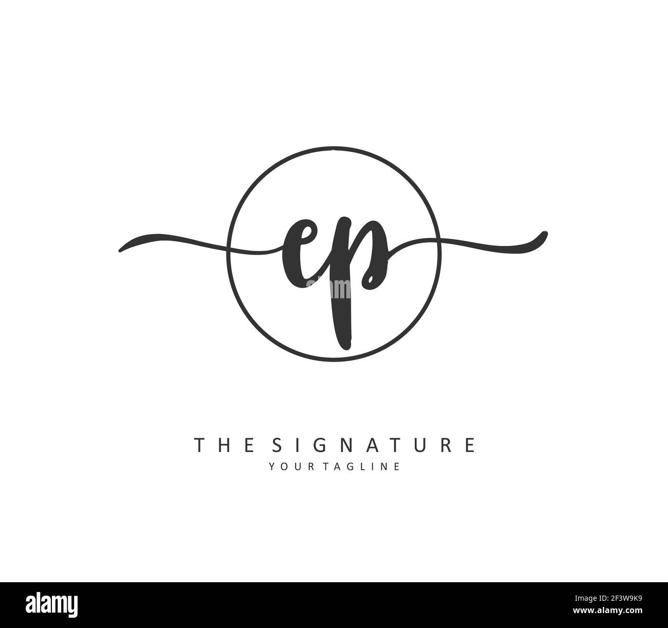 EP Initial letter handwriting and signature logo. A concept handwriting ...