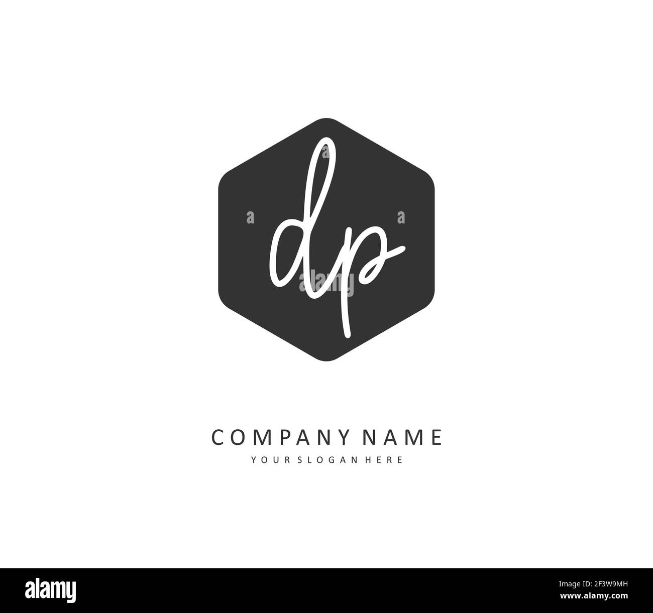 DP Initial letter handwriting and signature logo. A concept handwriting ...