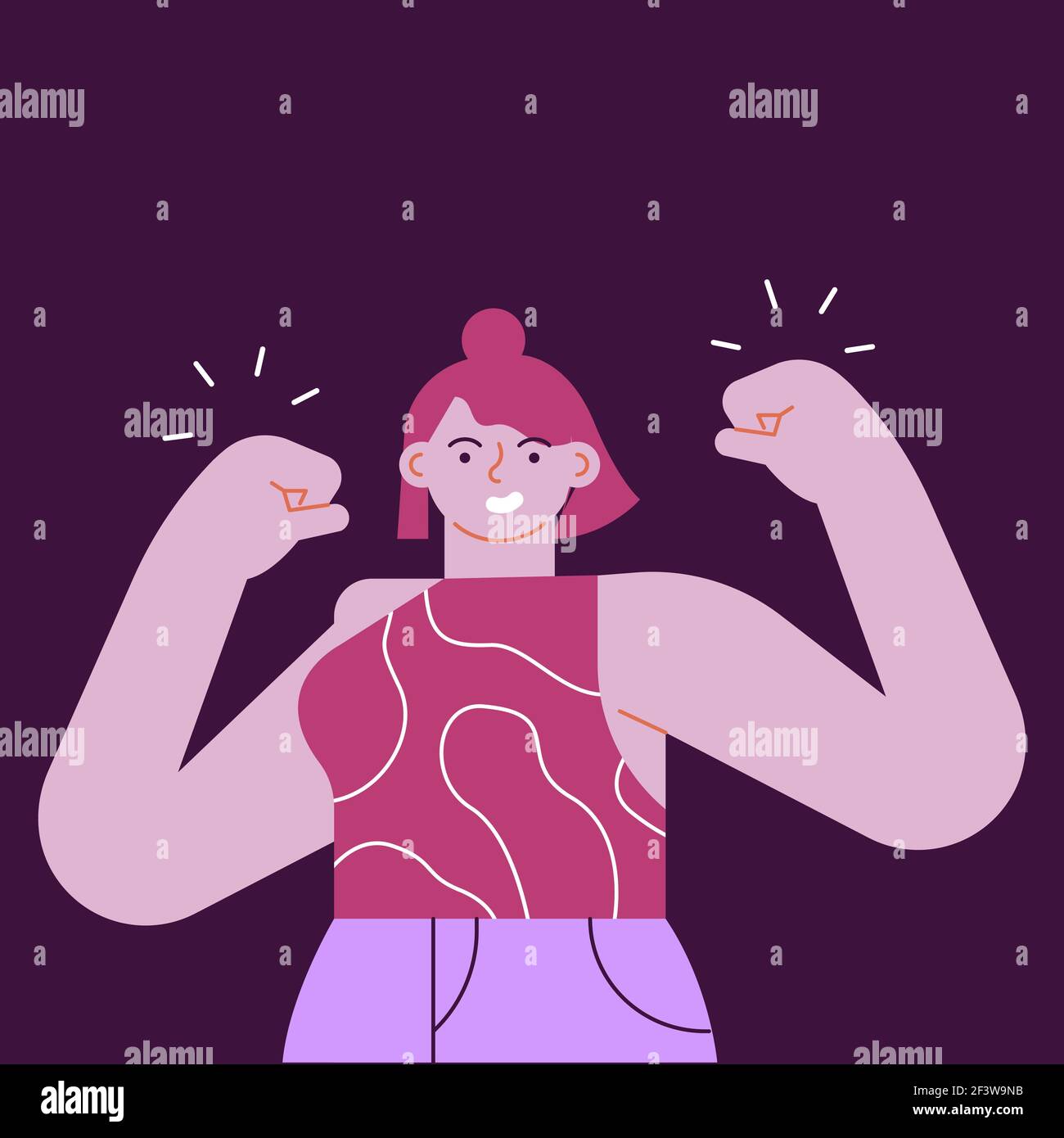 Young business woman flexing Stock Vector Images - Alamy