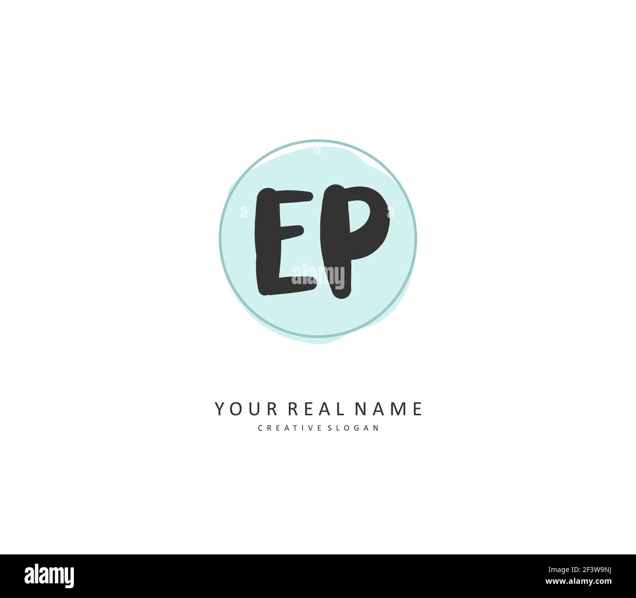 EP Initial letter handwriting and signature logo. A concept handwriting ...