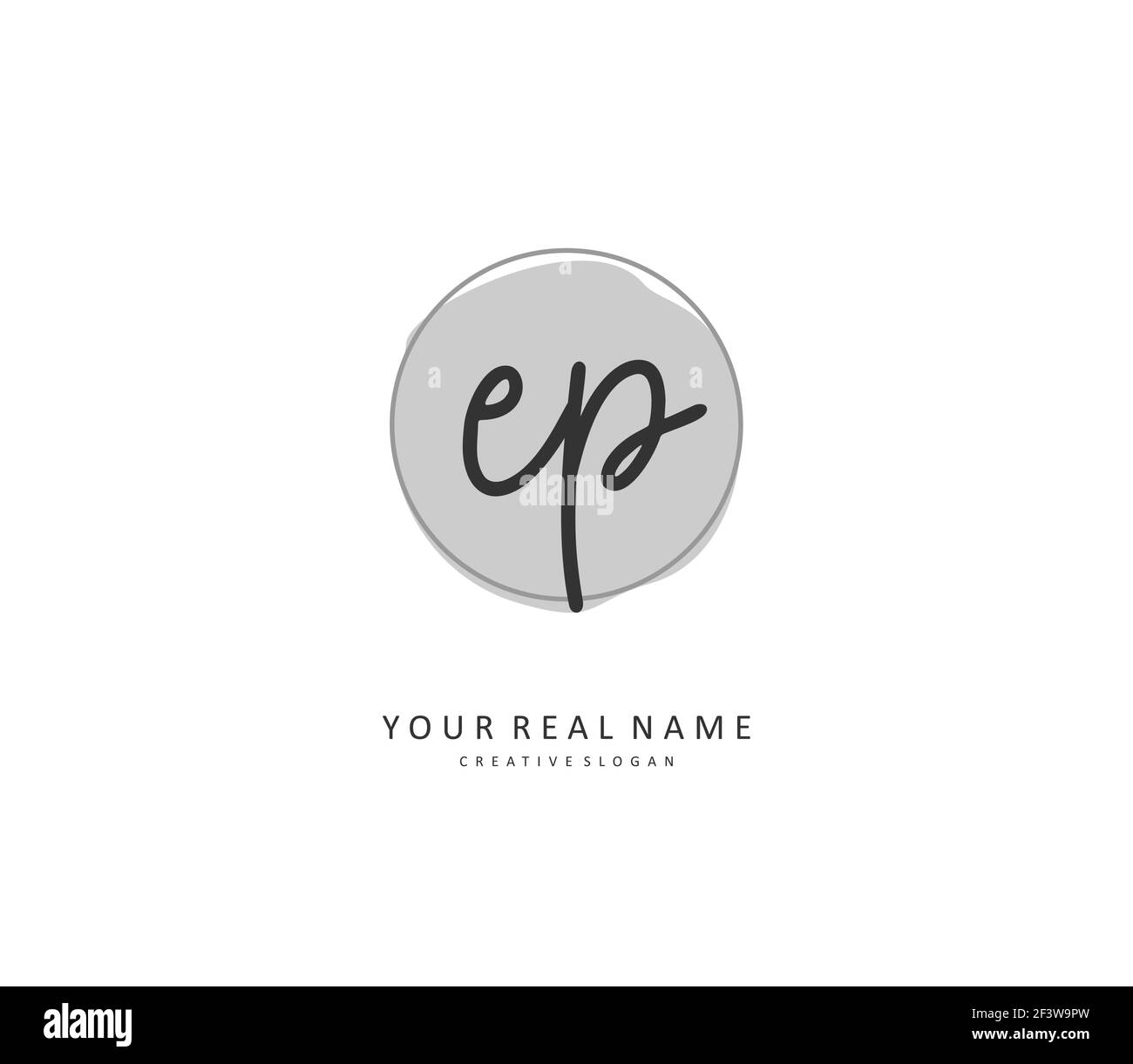EP Initial letter handwriting and signature logo. A concept handwriting ...