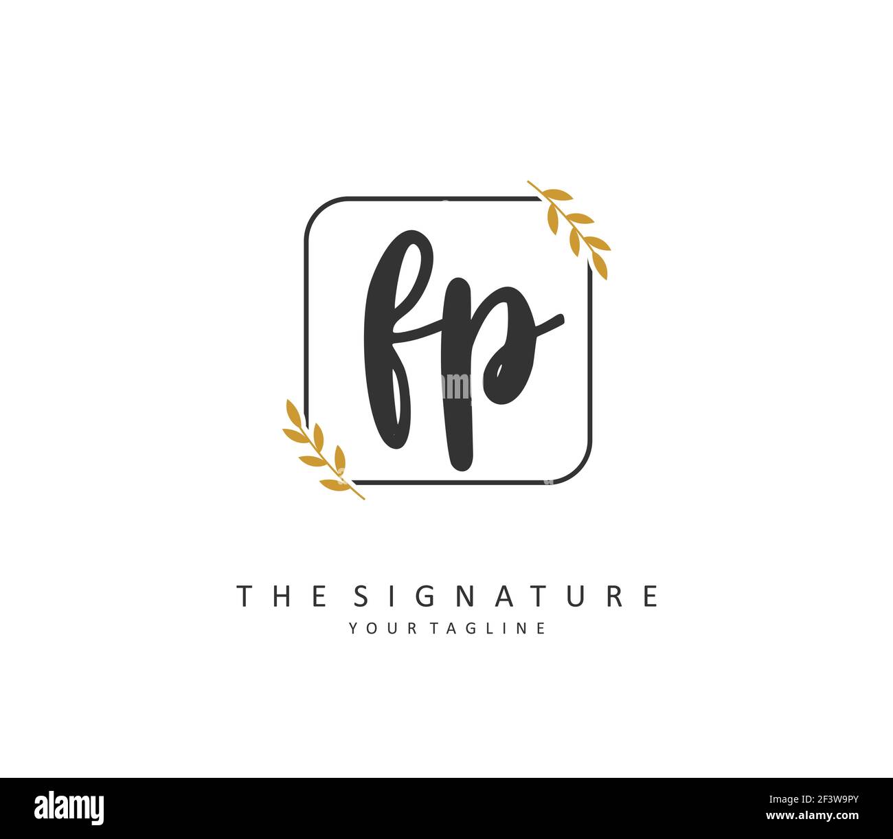 FP Initial letter handwriting and signature logo. A concept handwriting ...