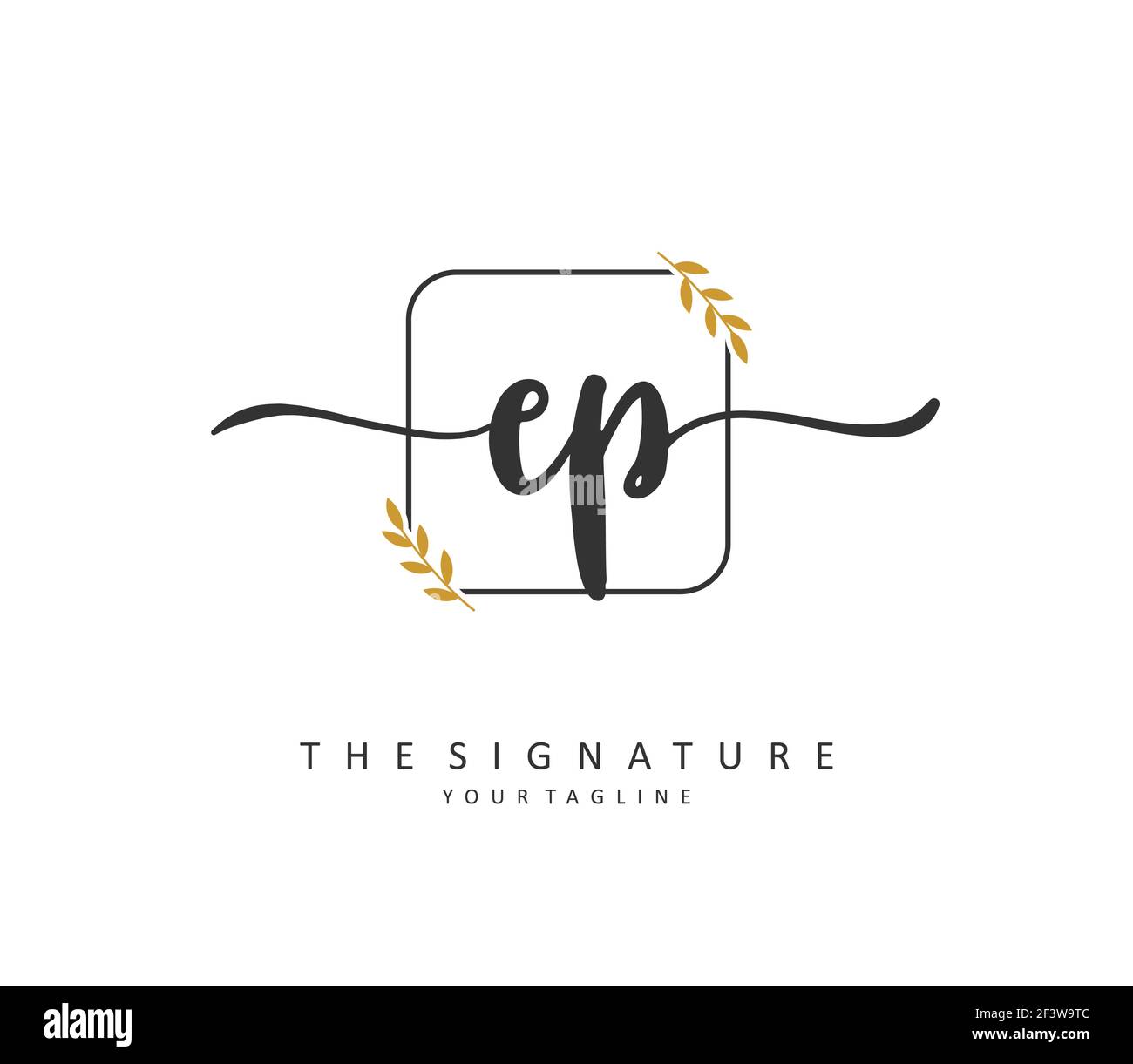 EP Initial letter handwriting and signature logo. A concept handwriting ...