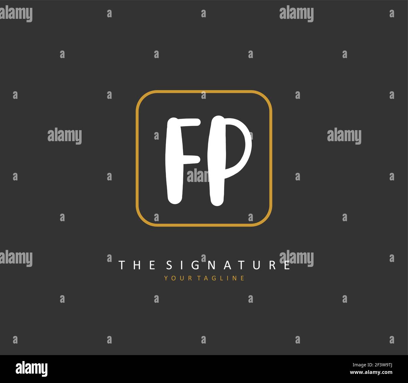 FP Initial letter handwriting and signature logo. A concept handwriting ...