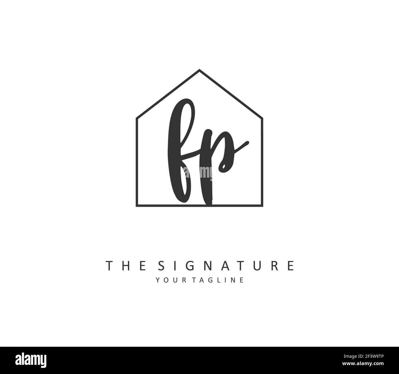 FP Initial letter handwriting and signature logo. A concept handwriting ...