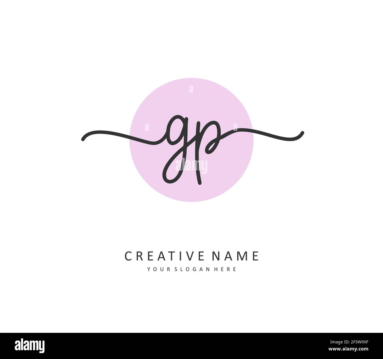 GP Initial letter handwriting and signature logo. A concept handwriting ...