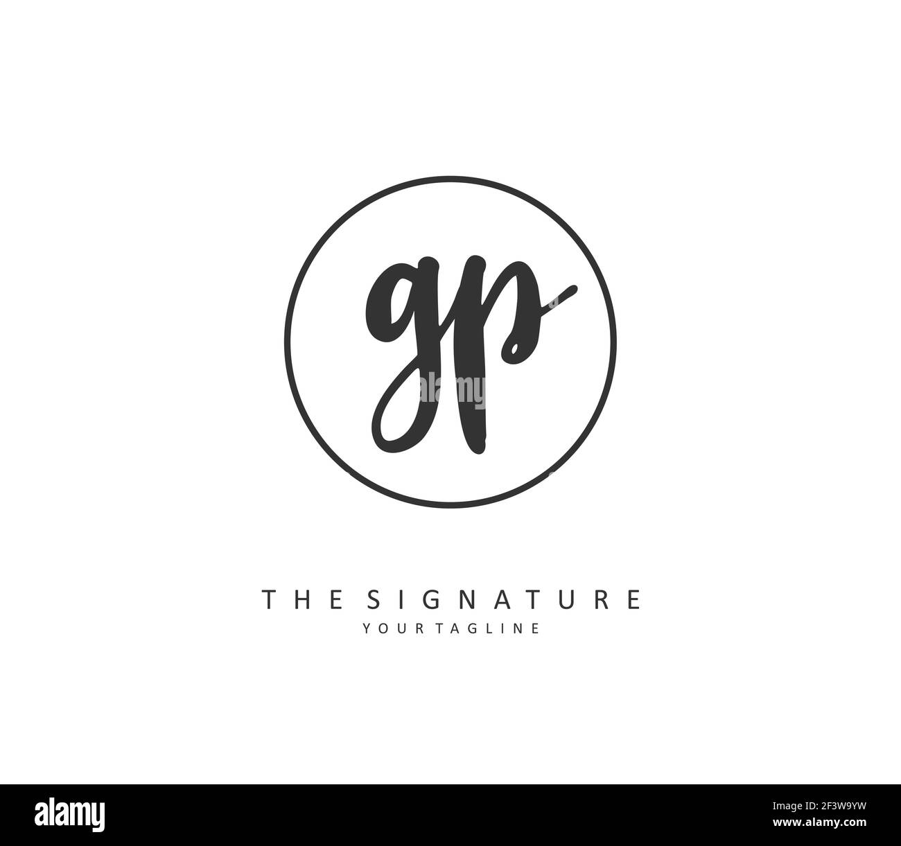 GP Initial letter handwriting and signature logo. A concept handwriting ...