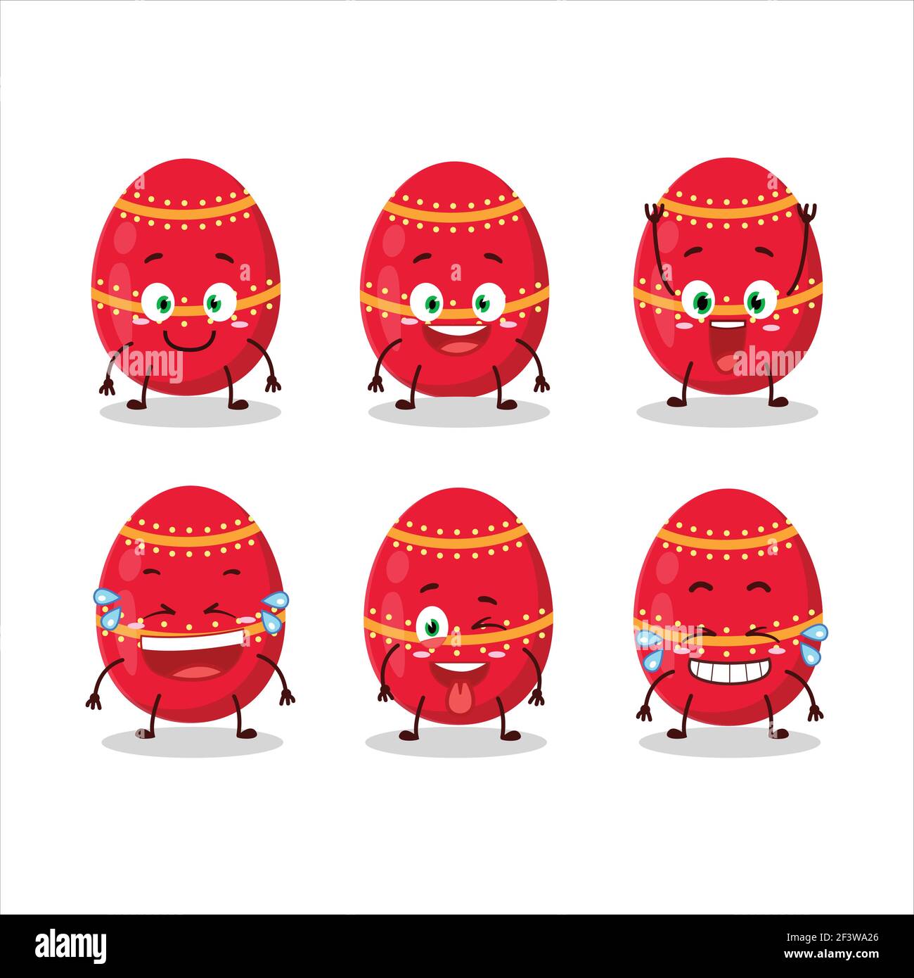 Cartoon character of red easter egg with smile expression. Vector ...