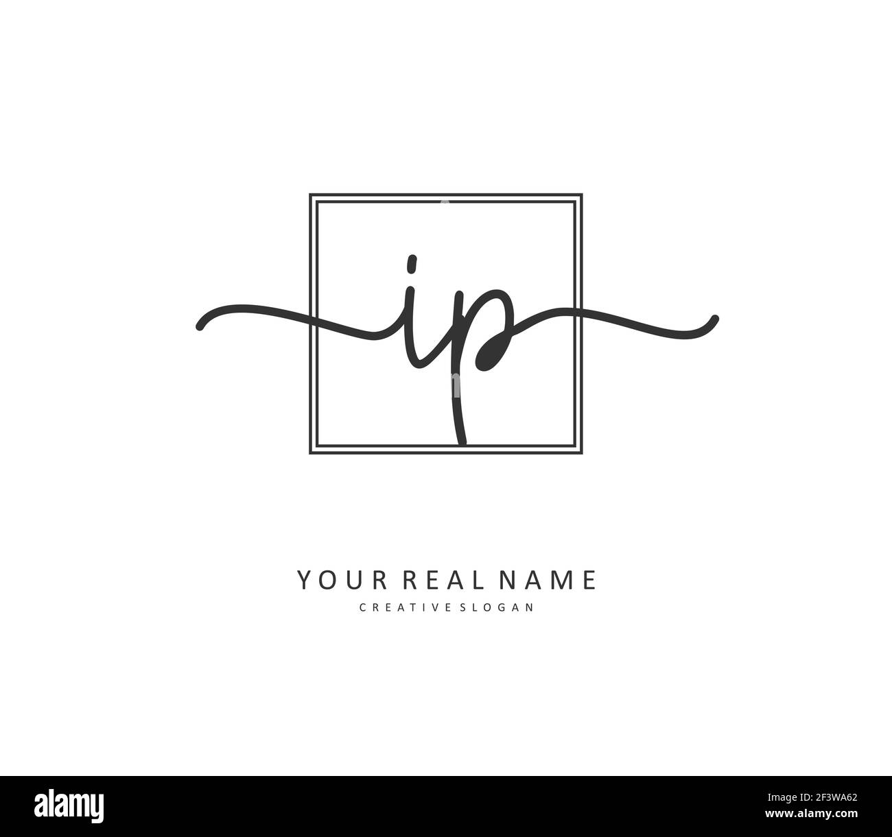 IP Initial letter handwriting and signature logo. A concept handwriting ...