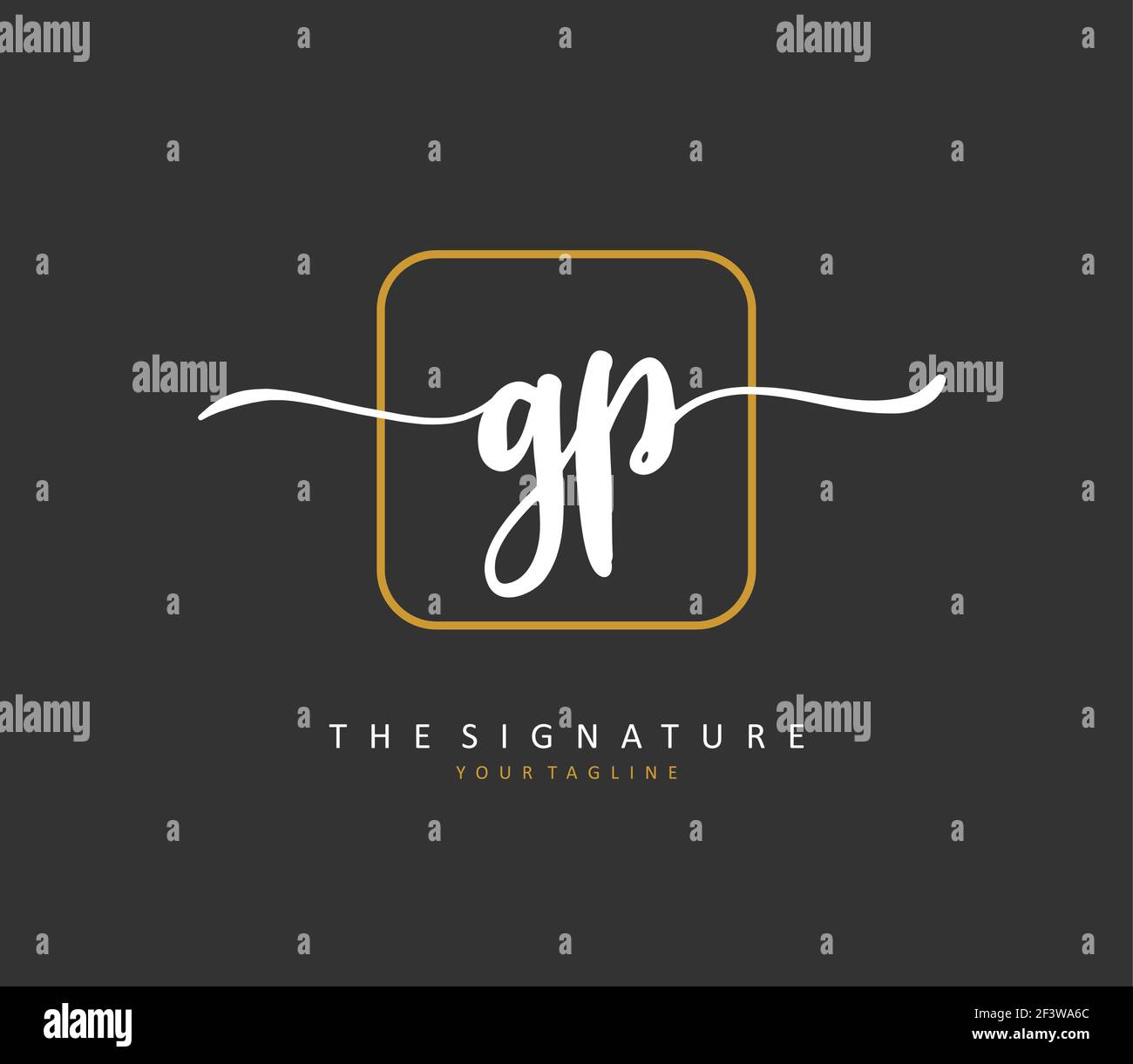 GP Initial letter handwriting and signature logo. A concept handwriting ...
