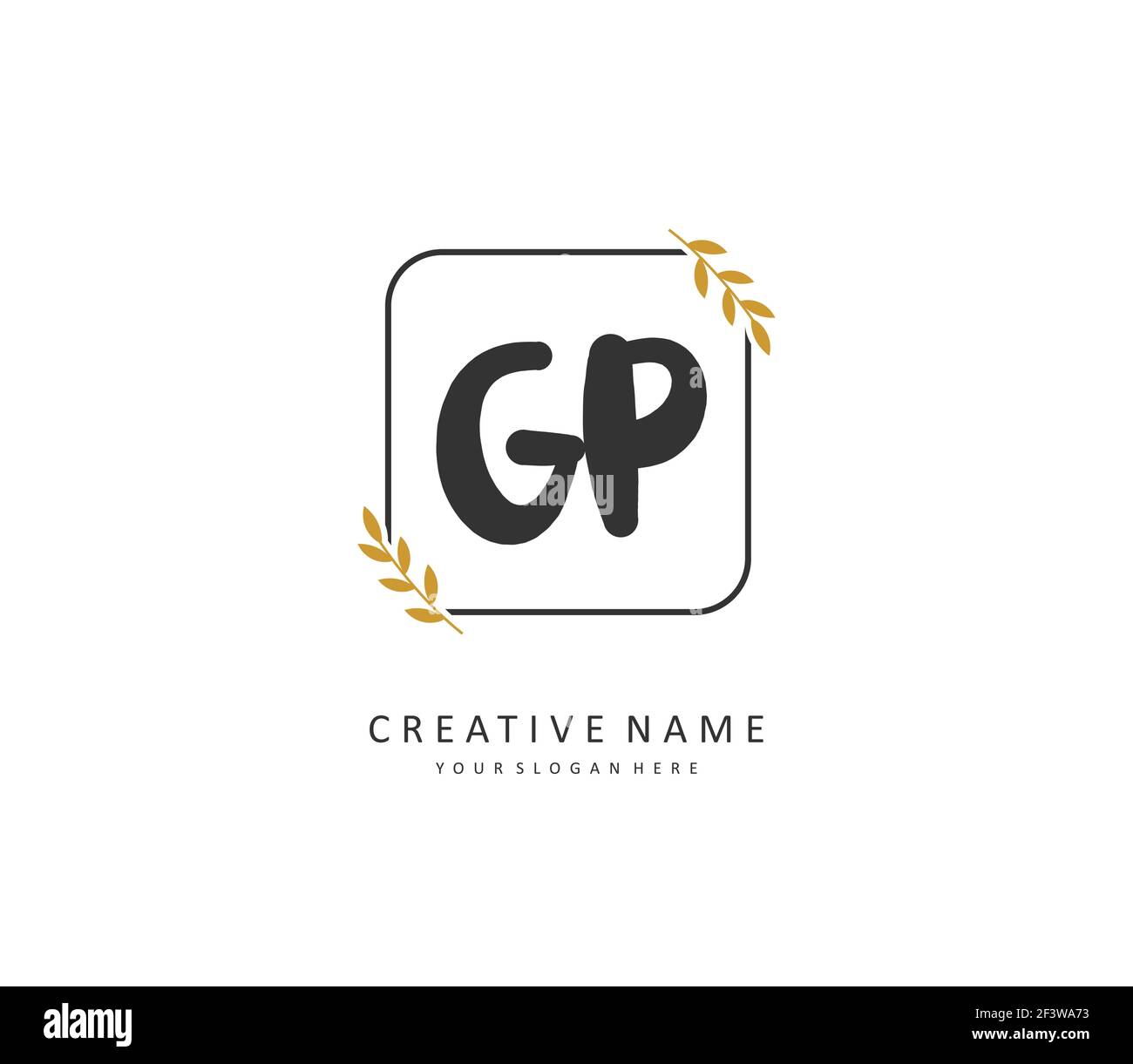 GP Initial letter handwriting and signature logo. A concept handwriting ...