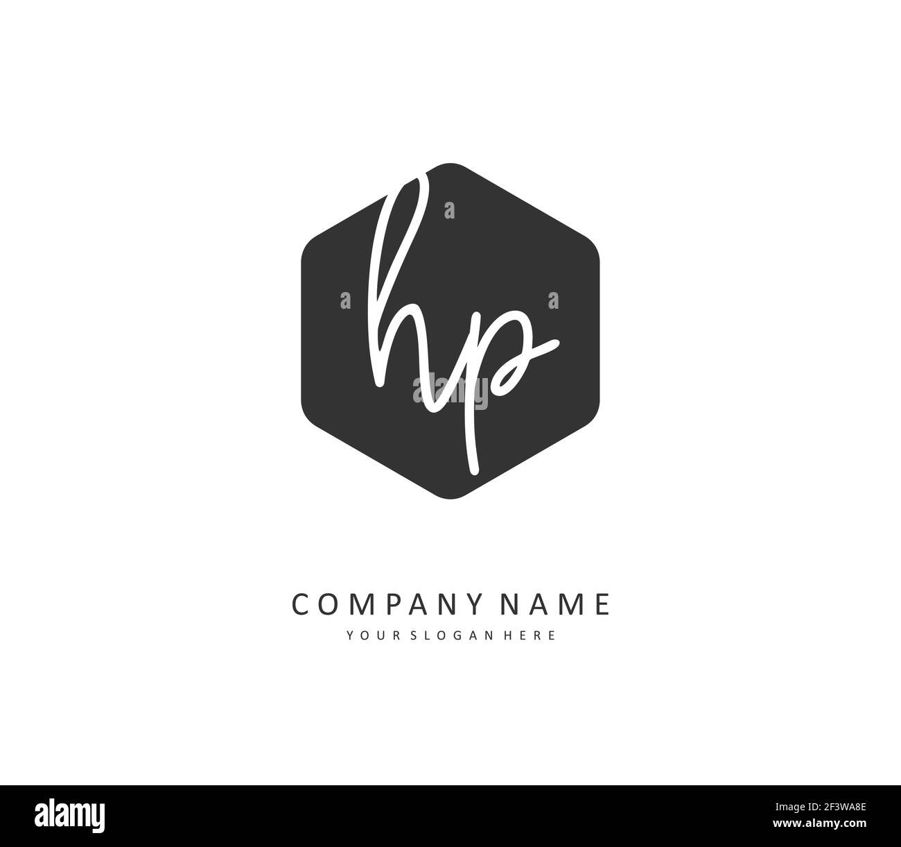 HP Initial letter handwriting and signature logo. A concept handwriting ...