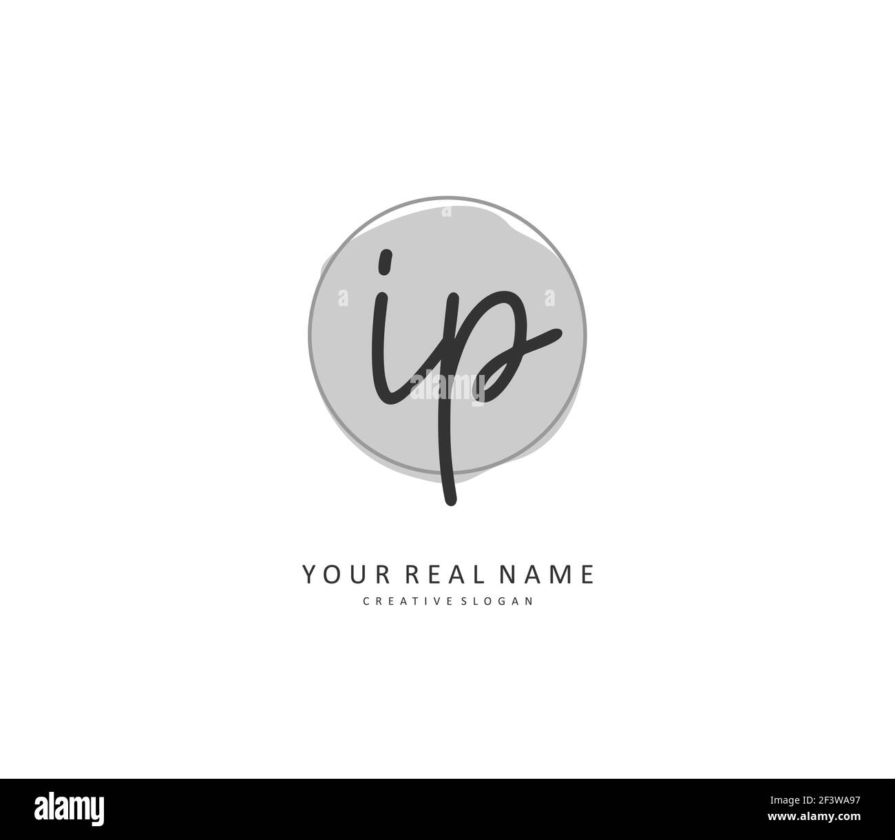 IP Initial letter handwriting and signature logo. A concept handwriting ...