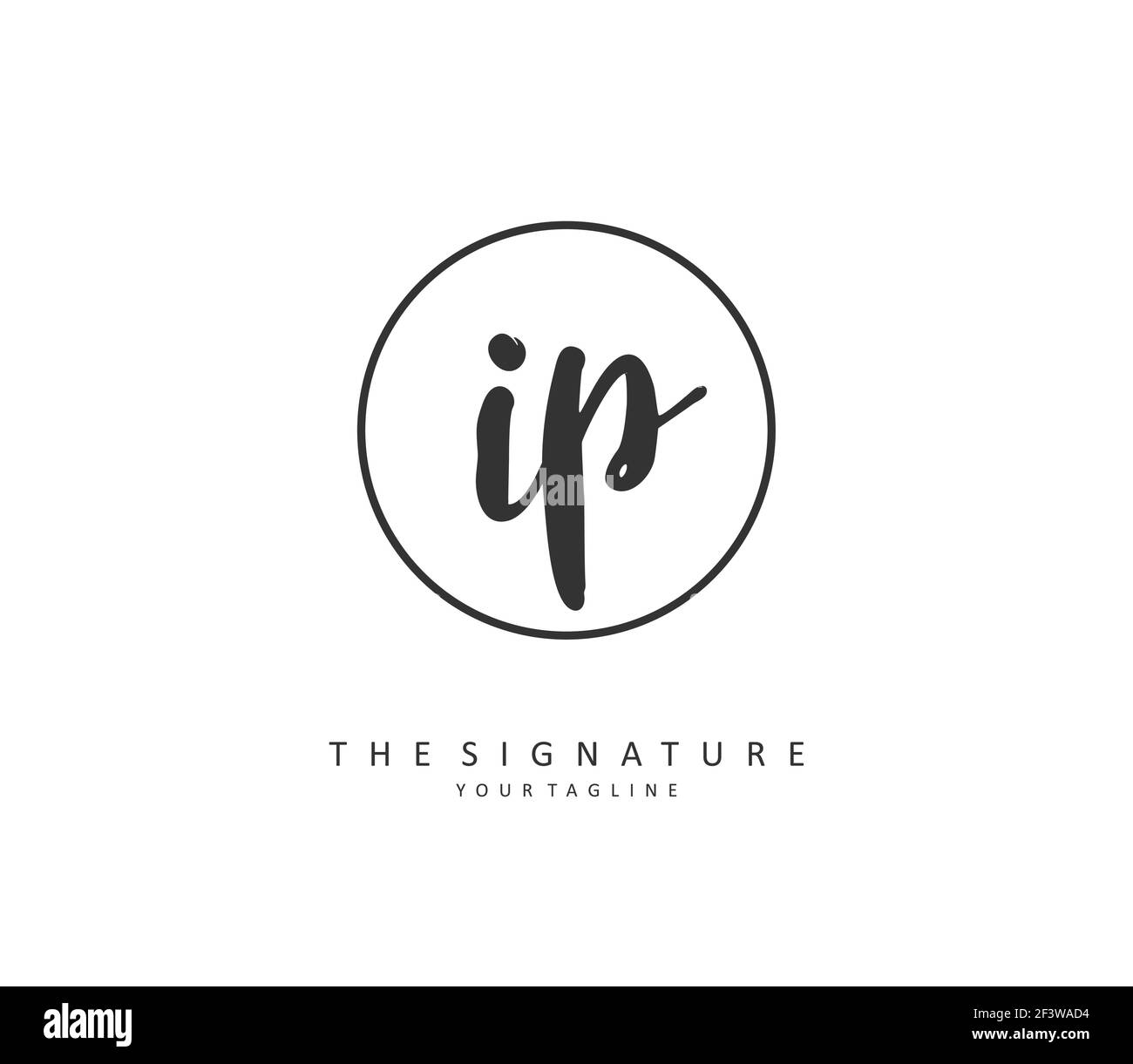 IP Initial letter handwriting and signature logo. A concept handwriting ...