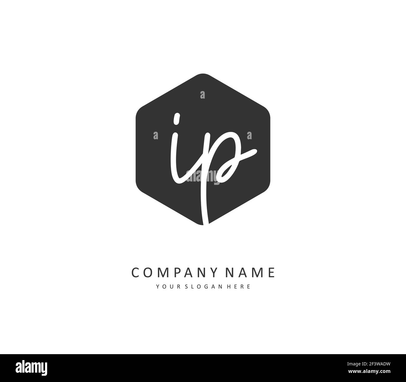 IP Initial letter handwriting and signature logo. A concept handwriting ...