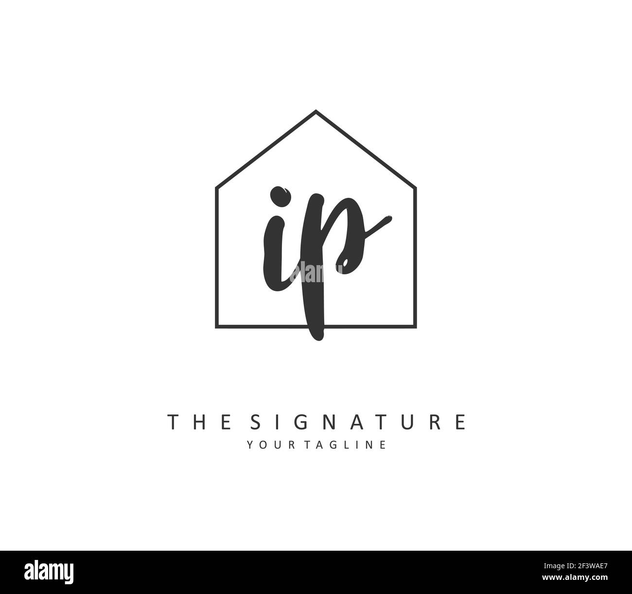 IP Initial letter handwriting and signature logo. A concept handwriting ...