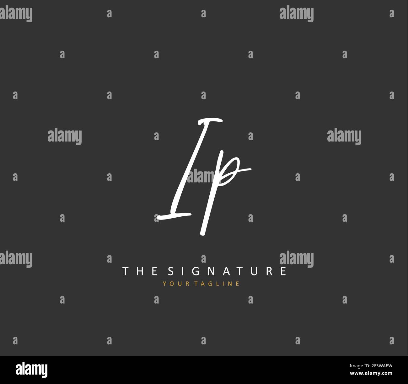 IP Initial letter handwriting and signature logo. A concept handwriting ...