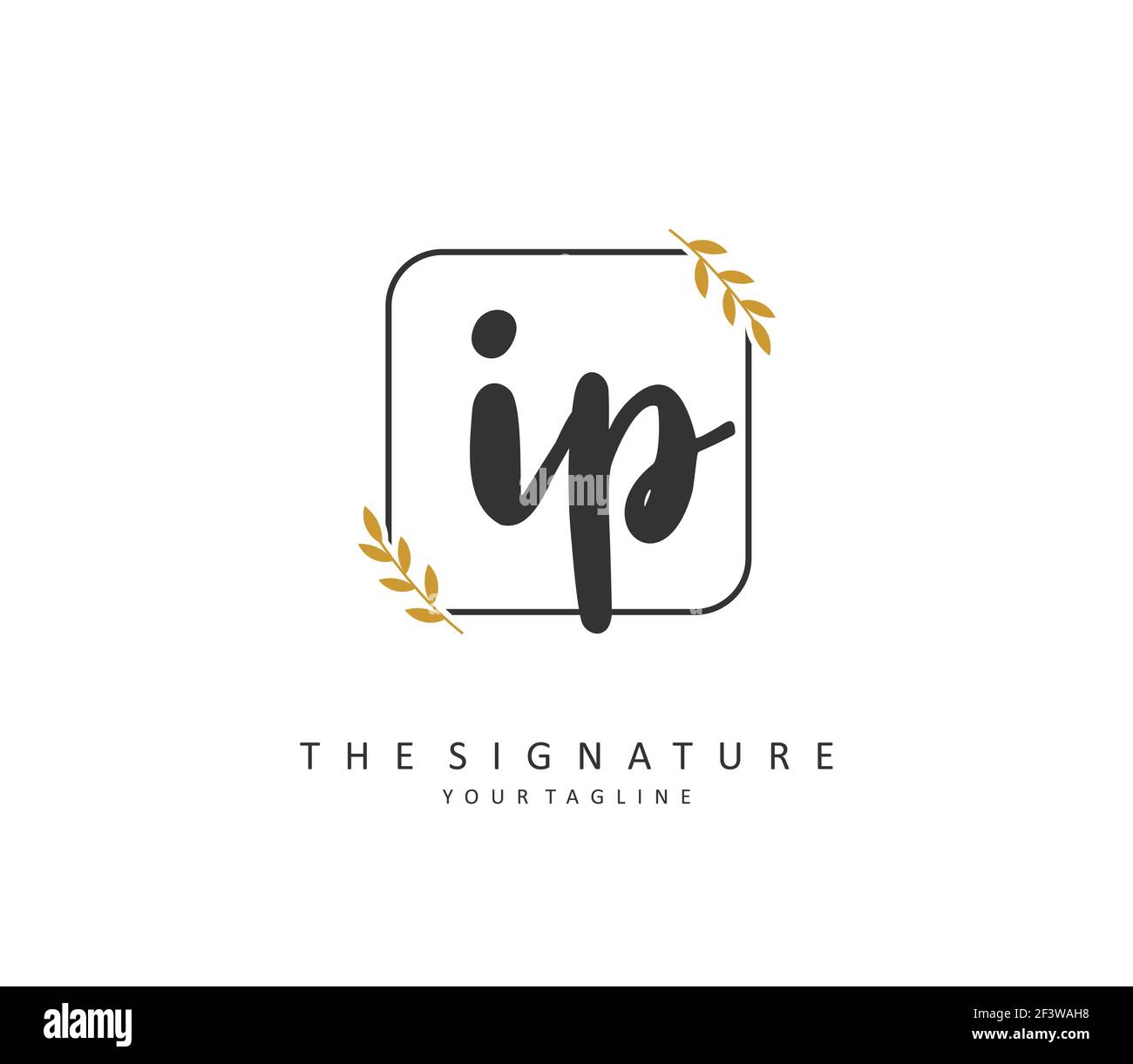 IP Initial letter handwriting and signature logo. A concept handwriting ...