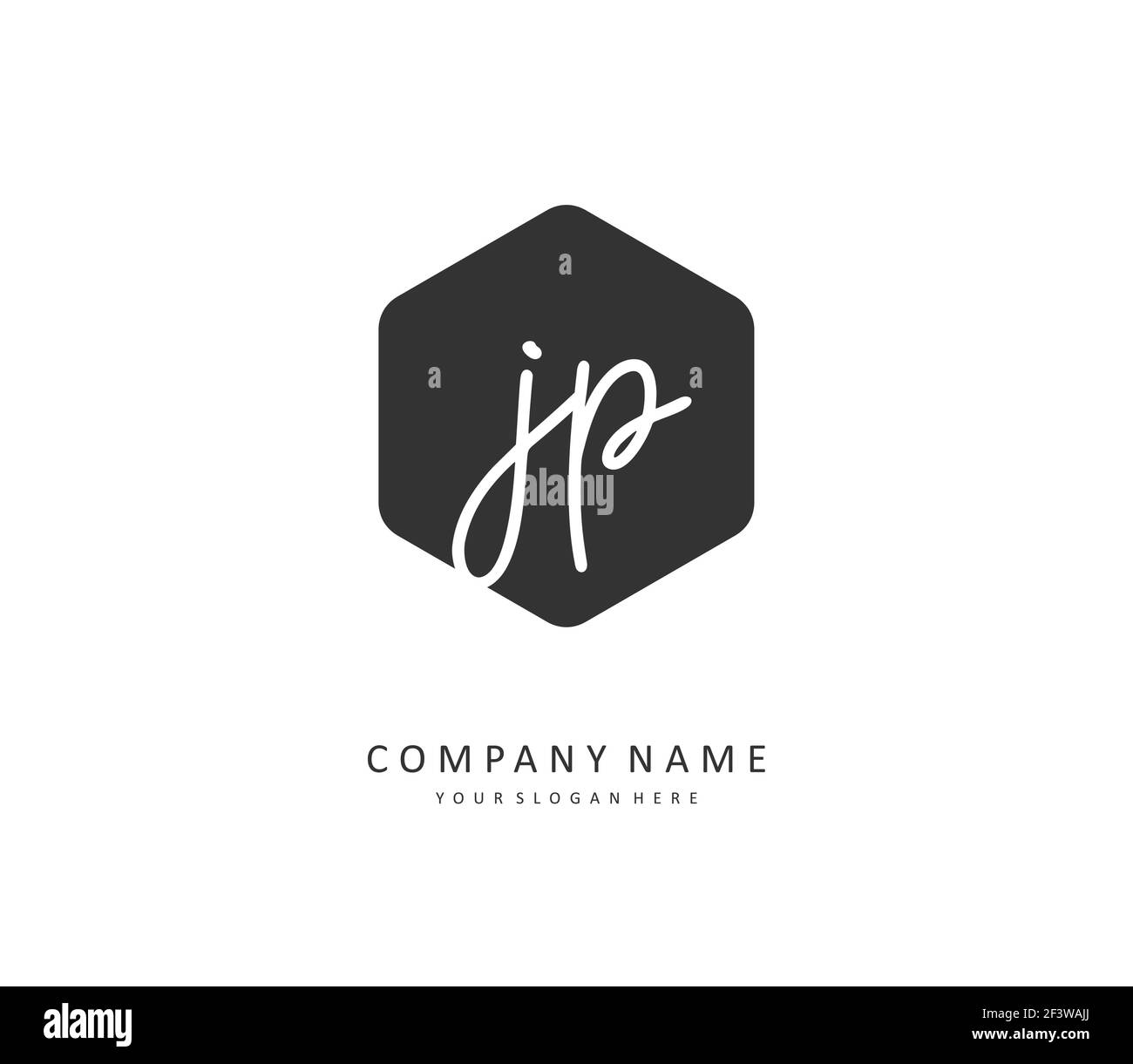 JP Initial letter handwriting and signature logo. A concept handwriting ...