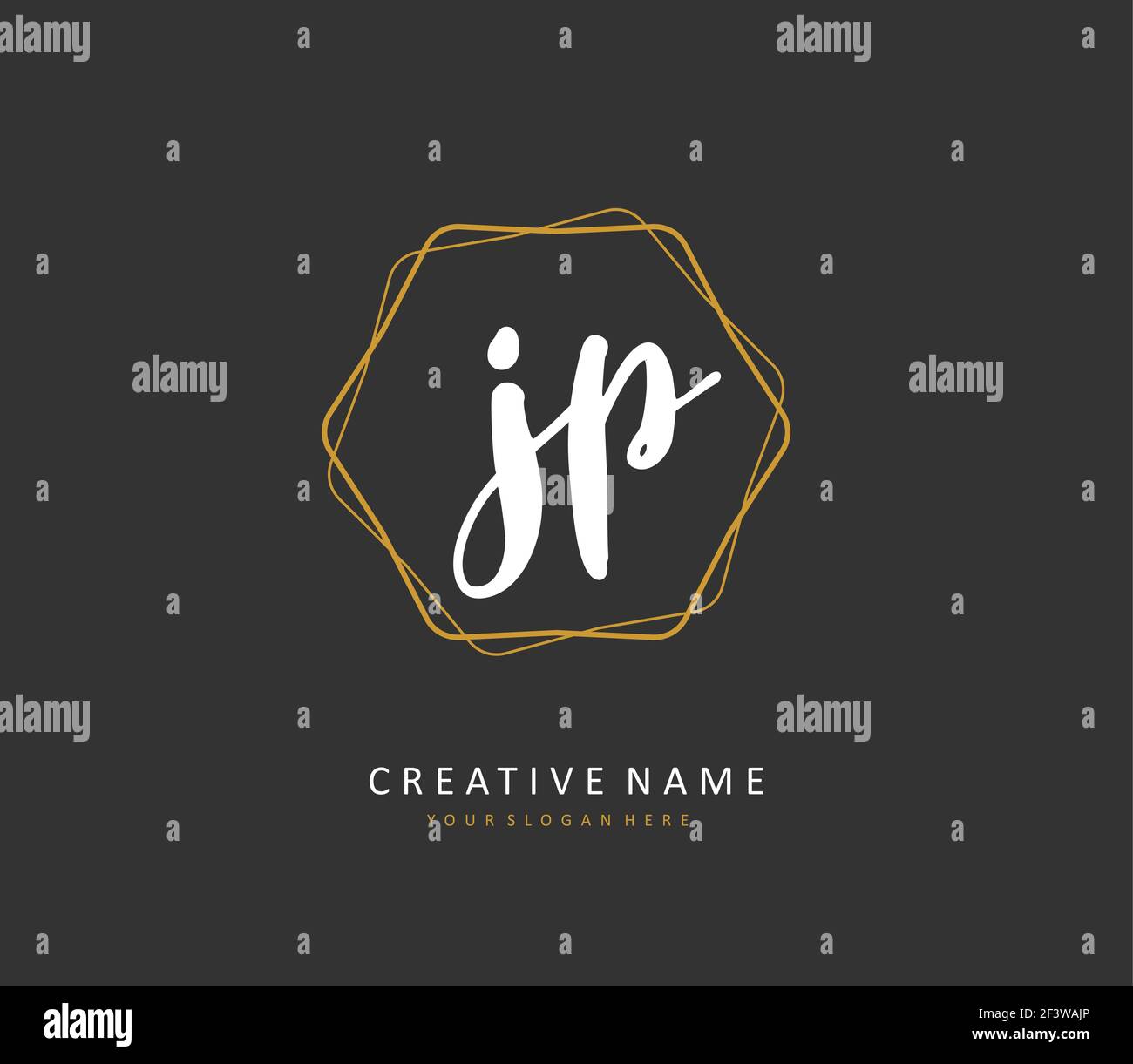 JP Initial letter handwriting and signature logo. A concept handwriting ...