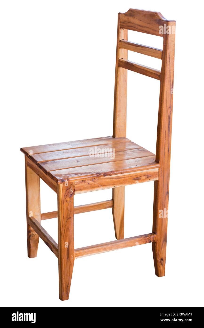 Wooden chair isolated on white background with clipping path Stock ...
