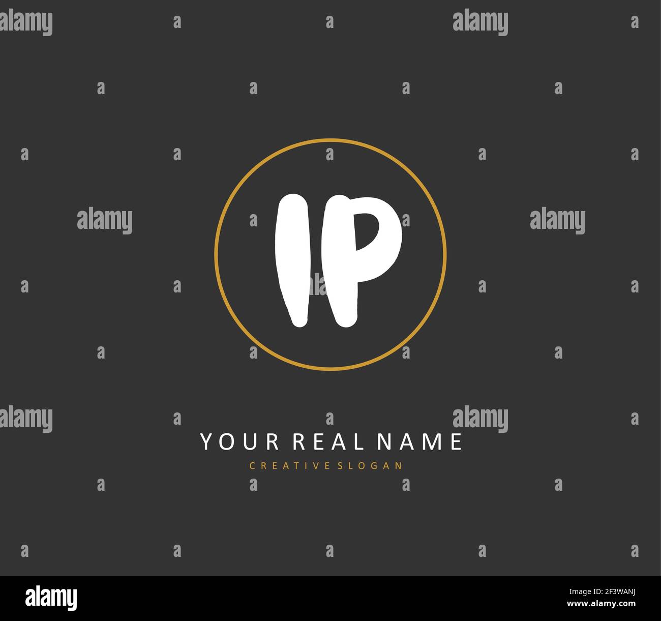 IP Initial letter handwriting and signature logo. A concept handwriting ...