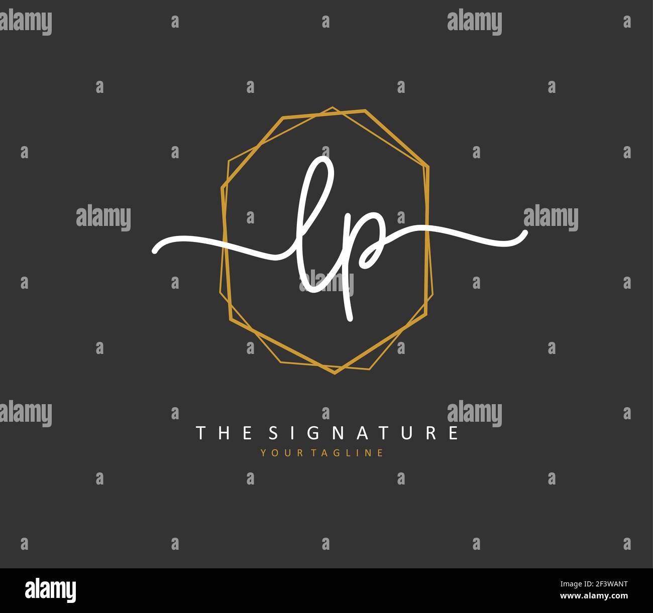 LP Initial letter handwriting and signature logo. A concept handwriting ...