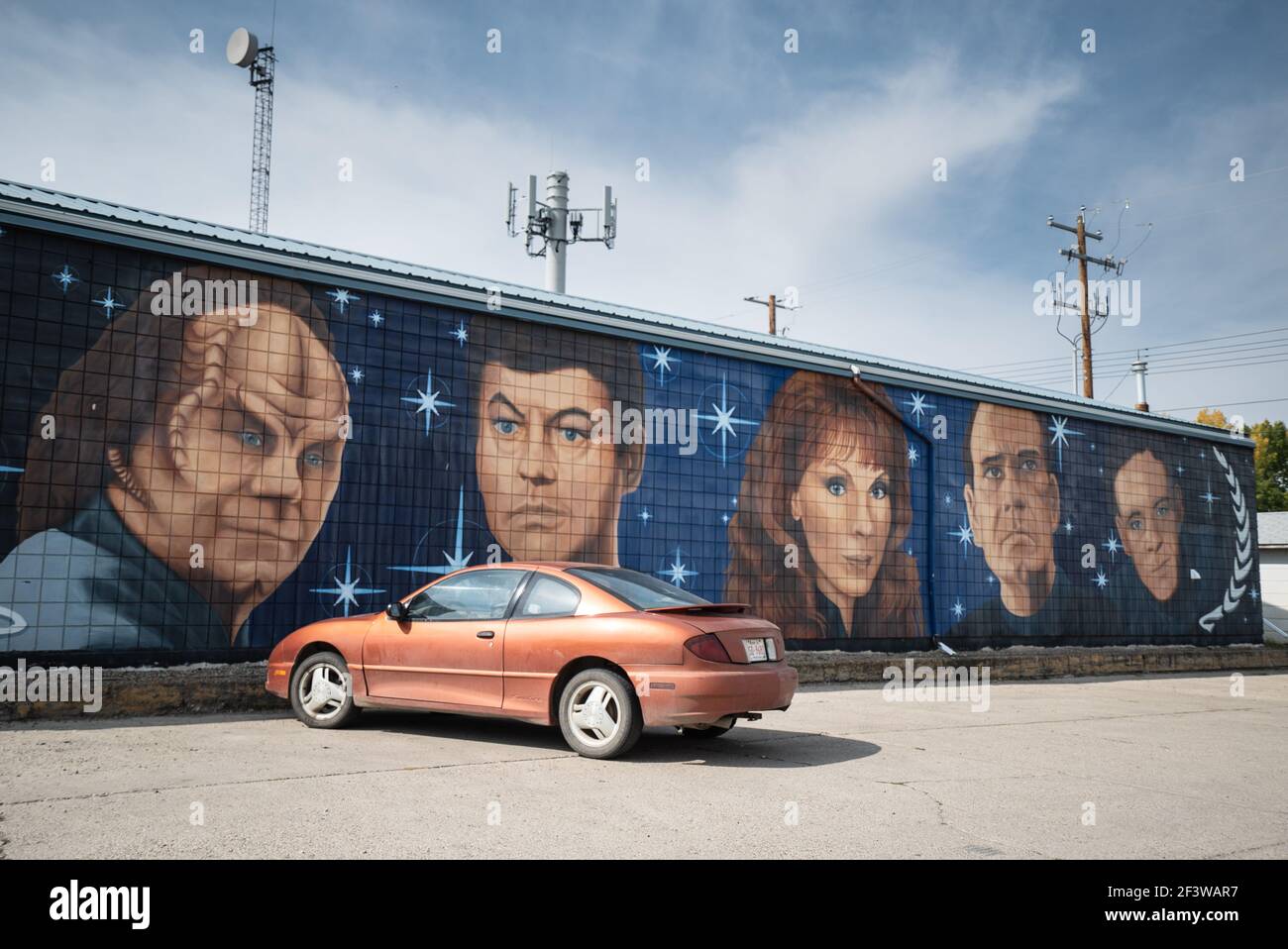 view of Star Trek mural, Vulcan, Alberta, Canada Stock Photo - Alamy