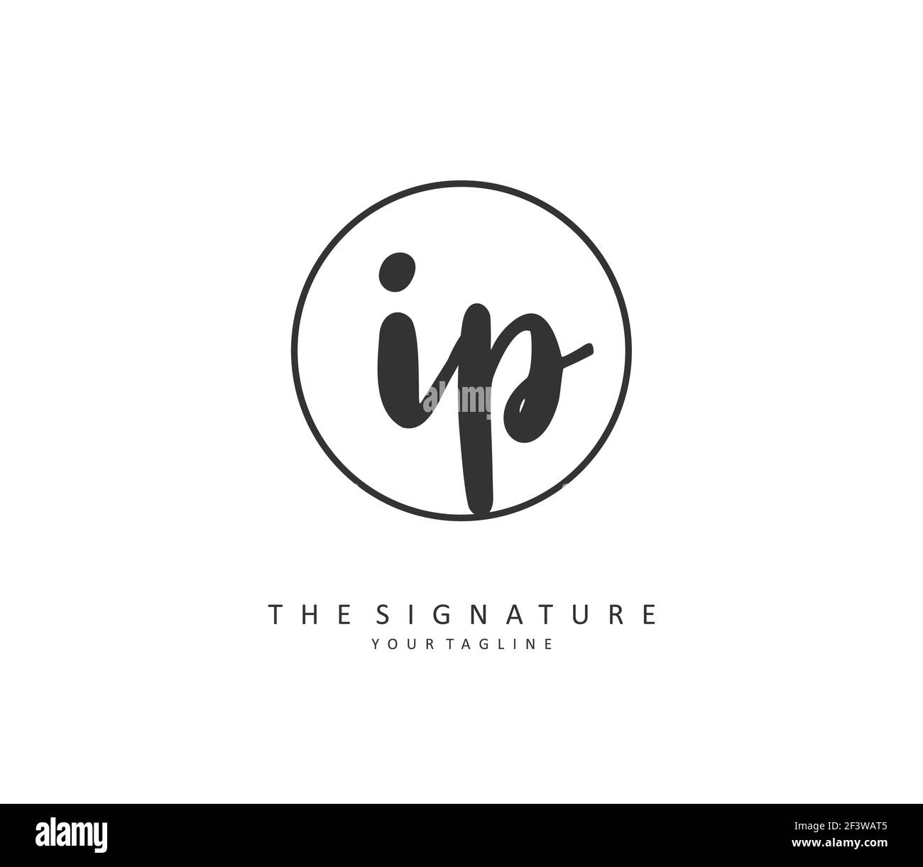 IP Initial letter handwriting and signature logo. A concept handwriting ...