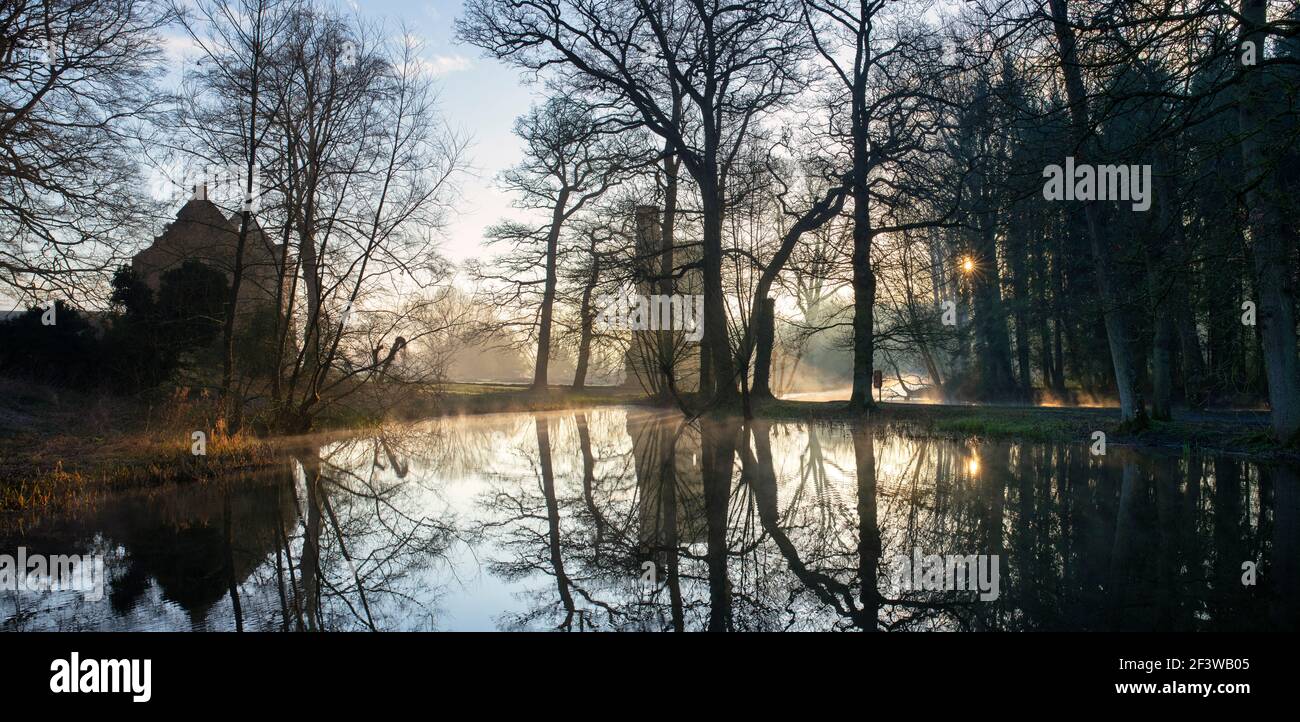 Winter sunrise at Minster Lovell Hall ruins. Minster Lovell ...
