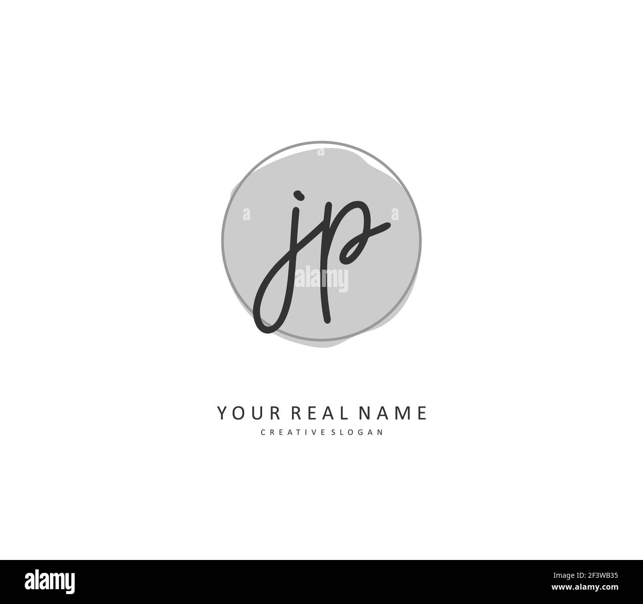 JP Initial letter handwriting and signature logo. A concept handwriting ...