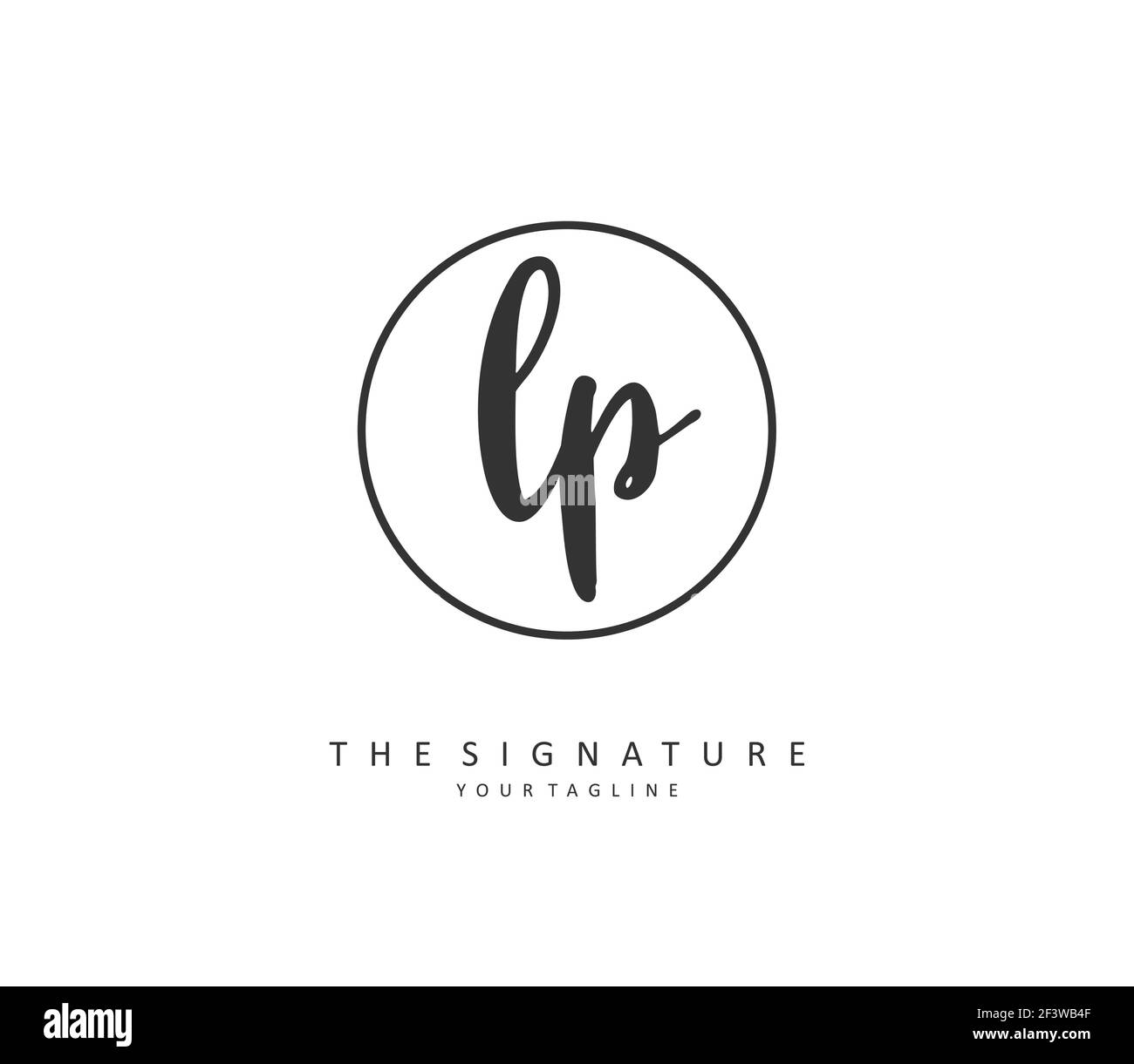 LP Initial letter handwriting and signature logo. A concept handwriting ...
