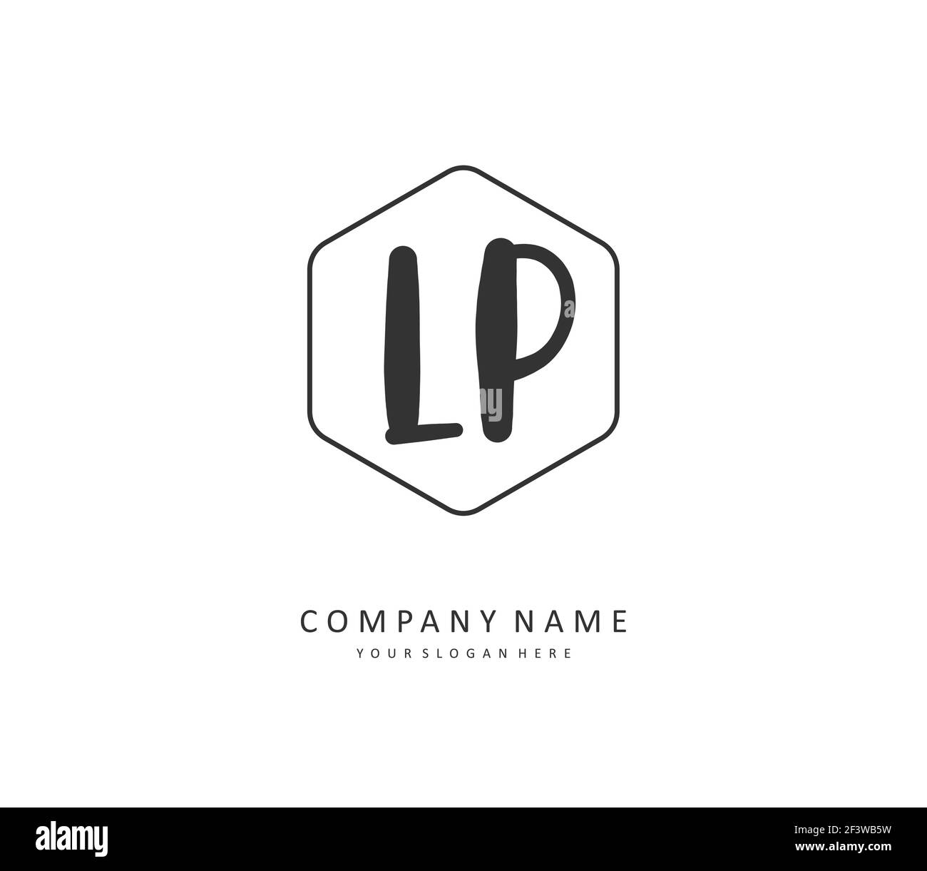 LP Initial letter handwriting and signature logo. A concept handwriting ...