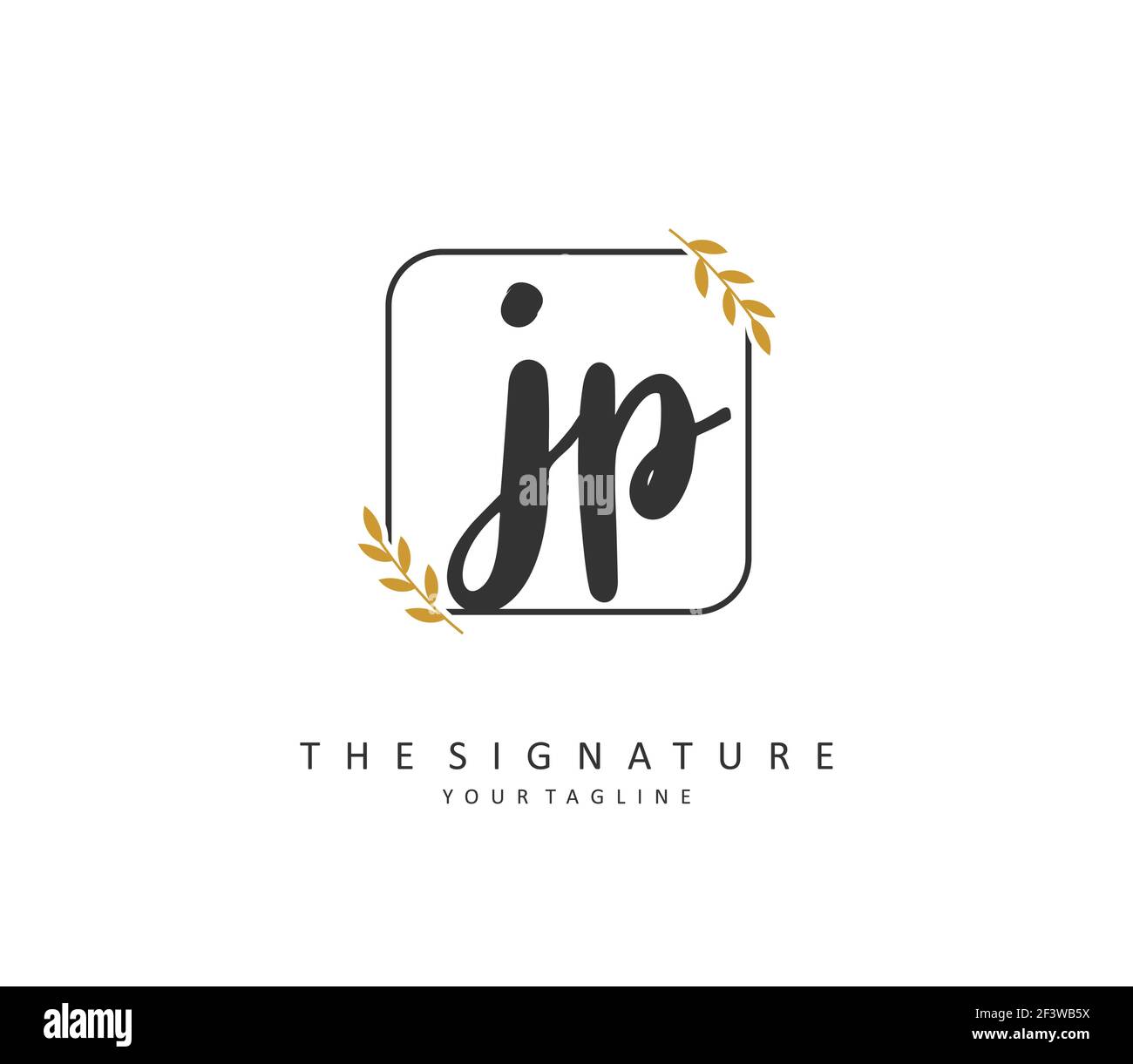 JP Initial letter handwriting and signature logo. A concept handwriting ...