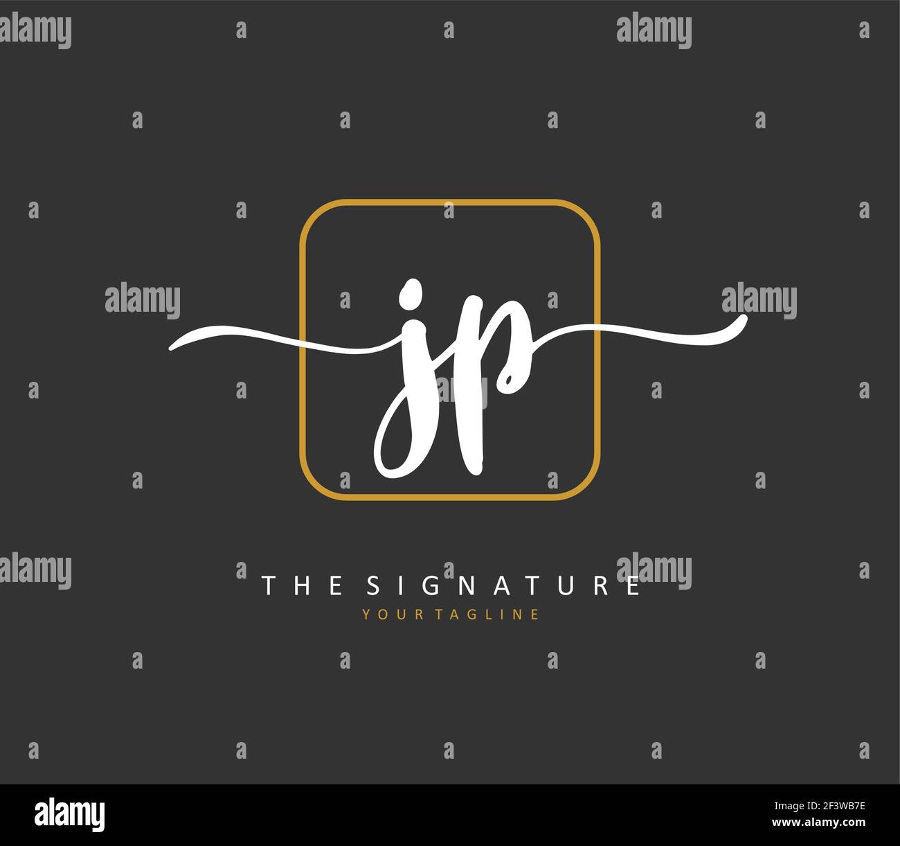 JP Initial letter handwriting and signature logo. A concept handwriting ...